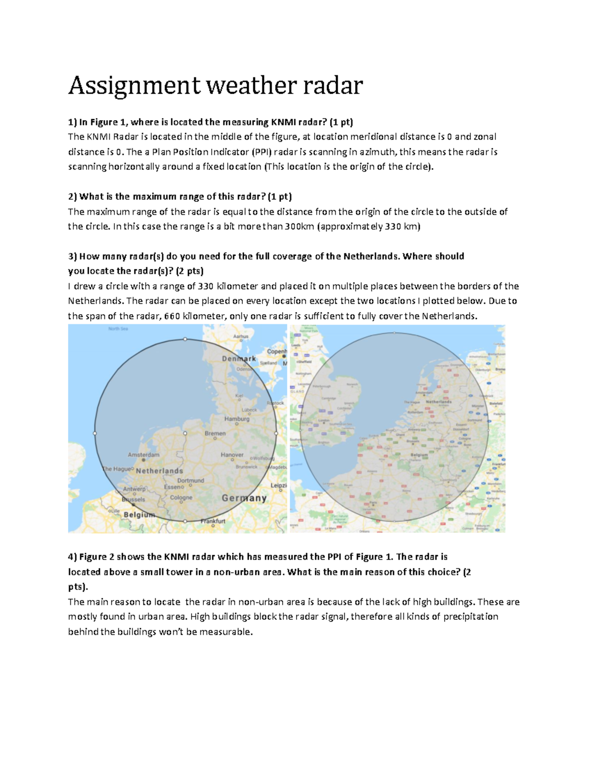 Assignment 2 (Antwoorden) - Assignment weather radar 1) In Figure 1 ...