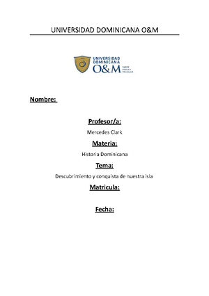 historia de la oym - Universidad Dominicana O&M (Orientación Académica ...