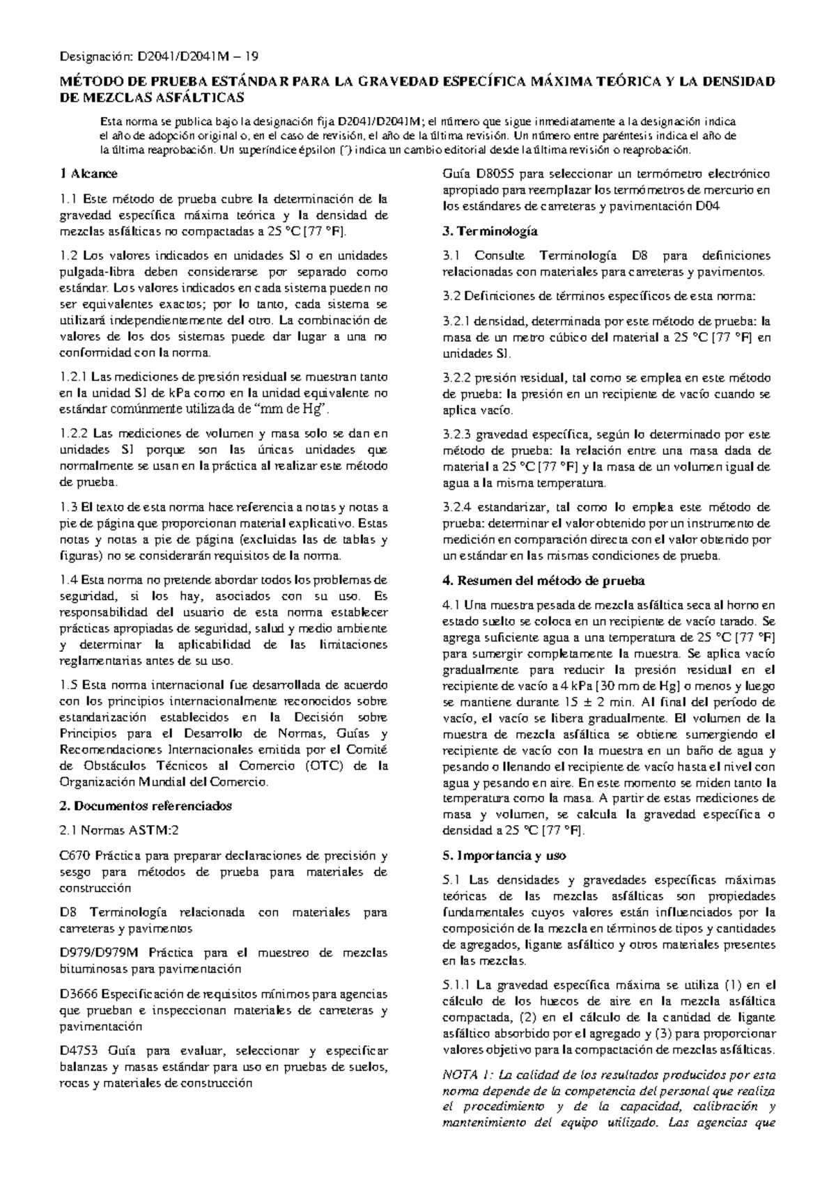 ASTM D 2041-PESO Especifico Teorico Maximo (2022) - Designación: D2041 ...