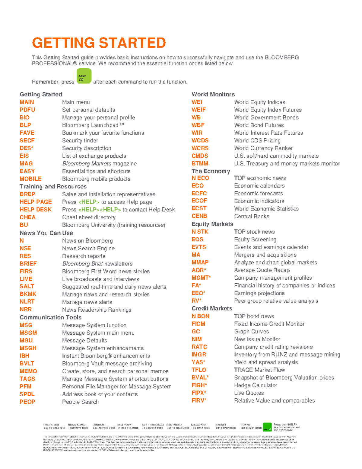 Bloomberg-Cheat-Sheet - GETTING STARTED This Getting Started guide ...