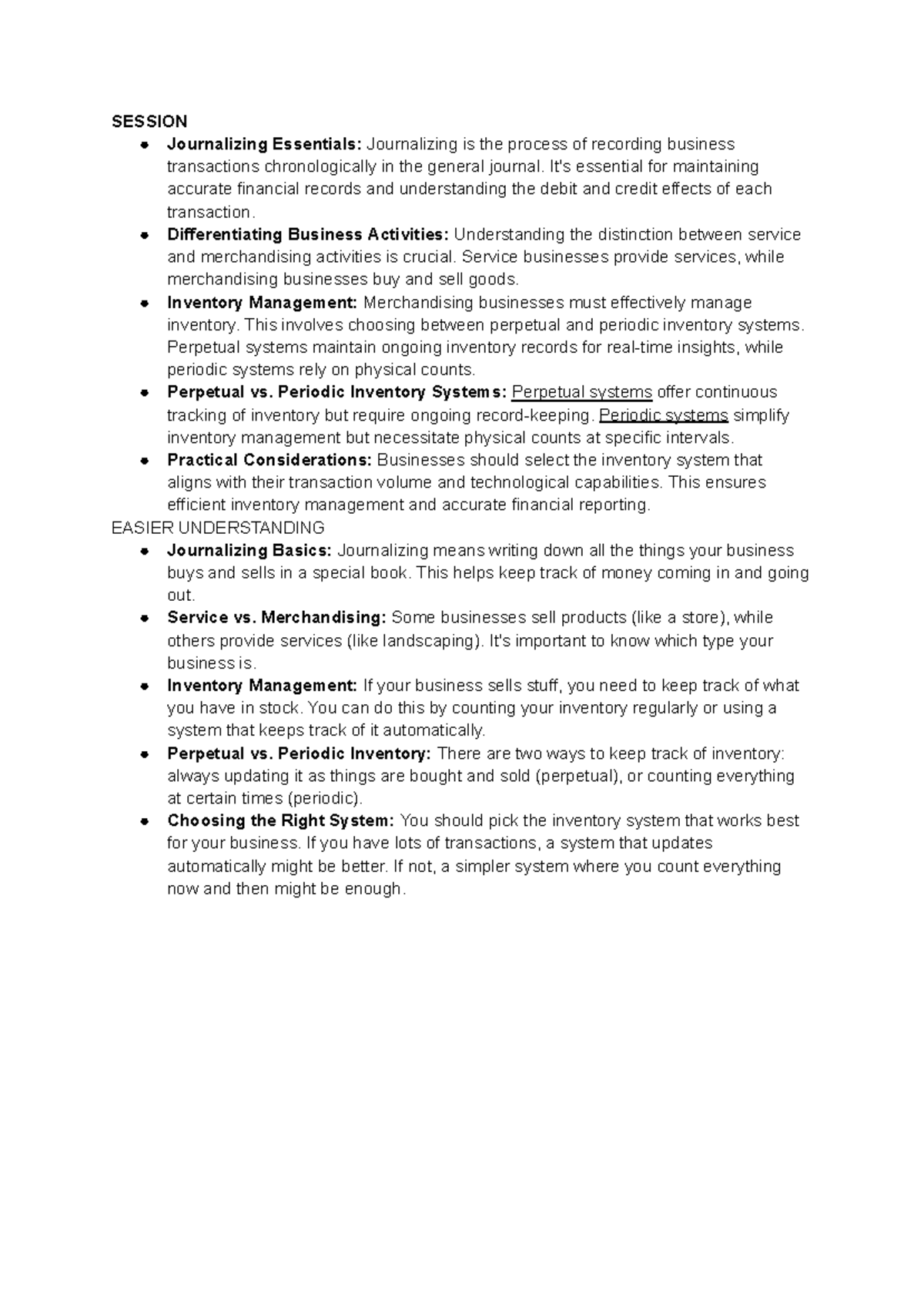 ACCT notes - SESSION Journalizing Essentials: Journalizing is the ...