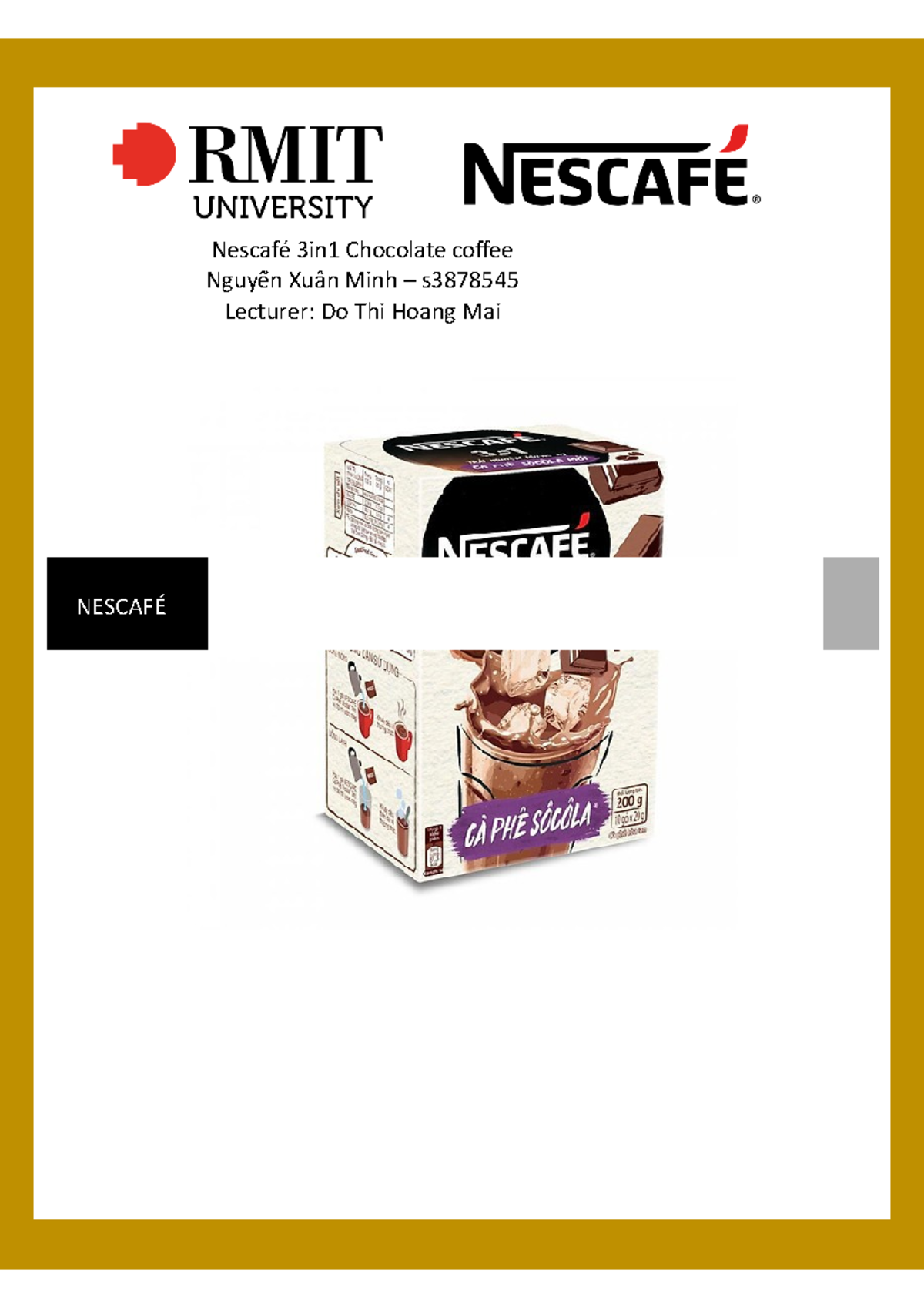 Sample-HD - good luck to you guyss - Nescafé 3in1 Chocolate coffee ...