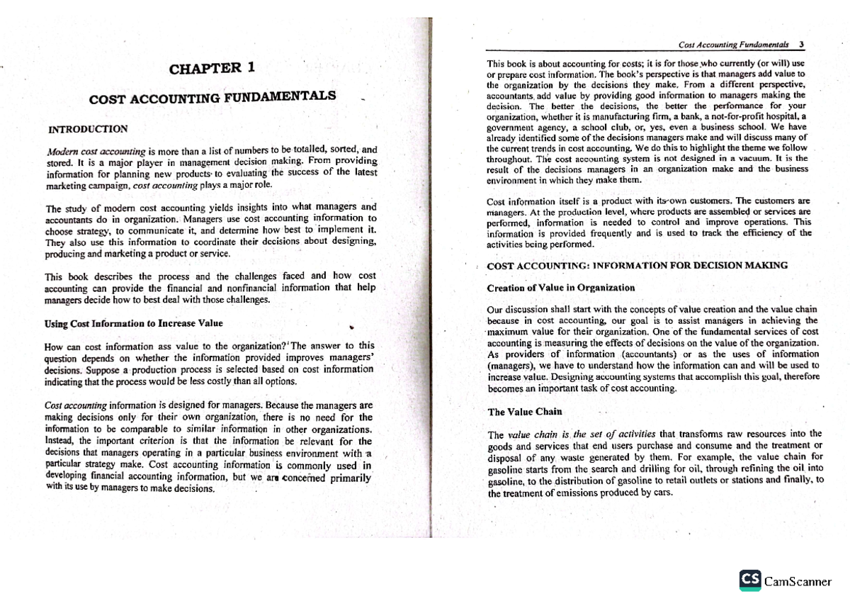 Cost accounting chapter 1 2- cabrera - Cost Accounting Fundamentals 3 ...