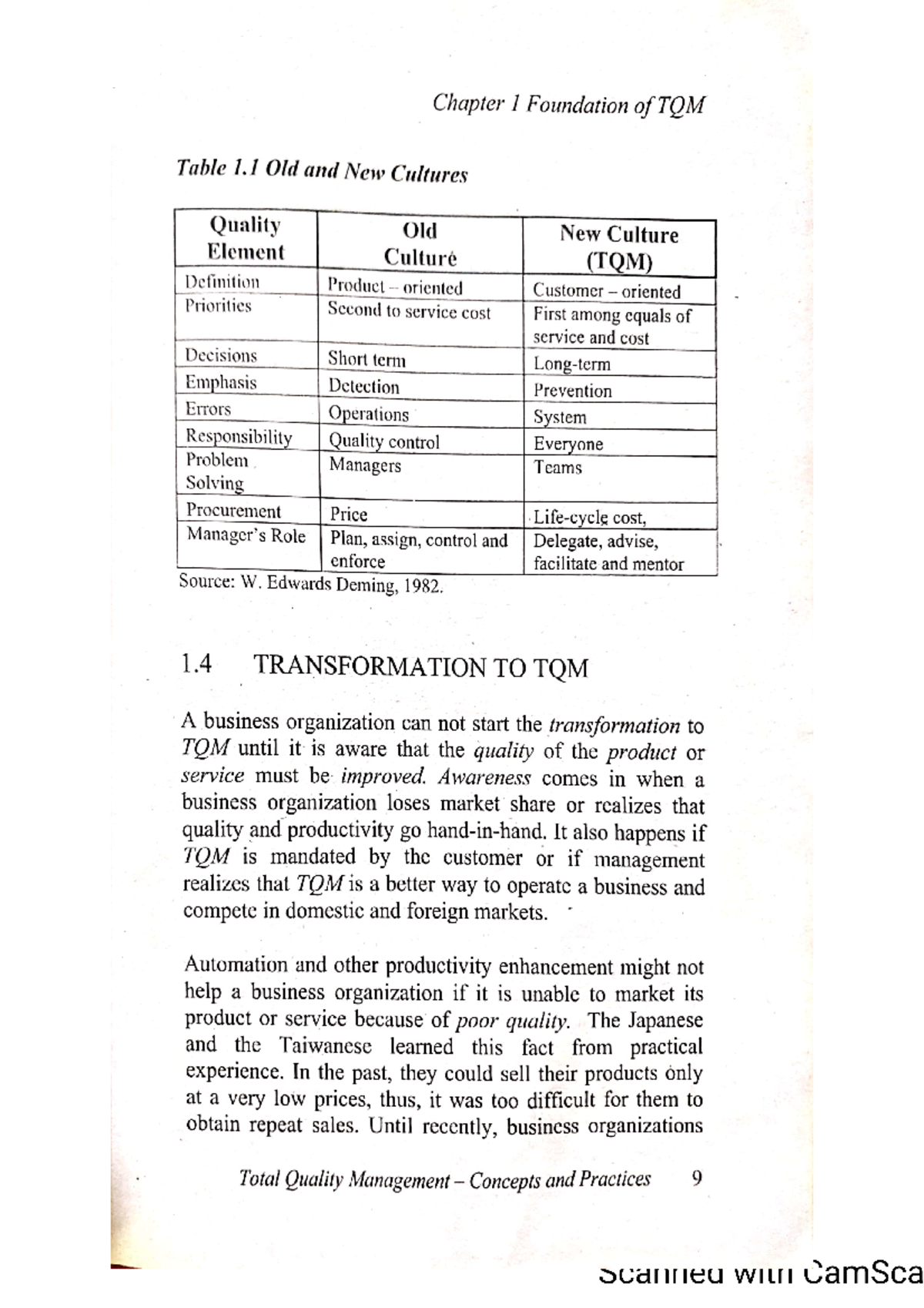 TQM-Chapter-1 - Operation Management (TQM) - Chapter 1 Foundation of ...