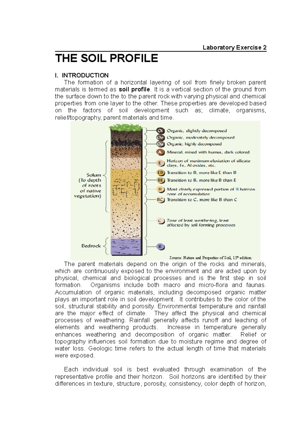 Laboratory Exercise 2 - INTRODUCTION The formation of a horizontal ...