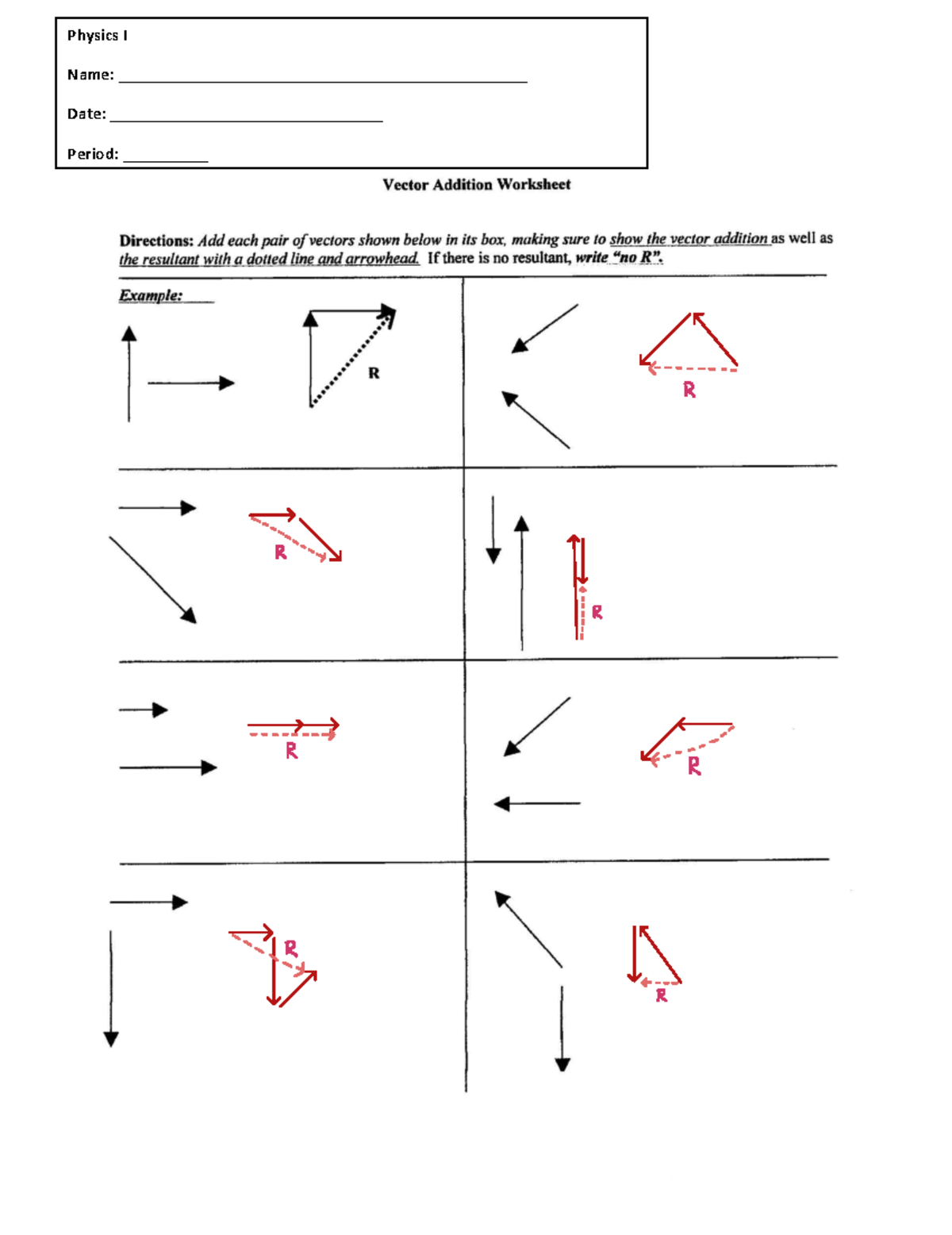 W3 Vectors Worksheet - MAC 1105 - Physics I Name