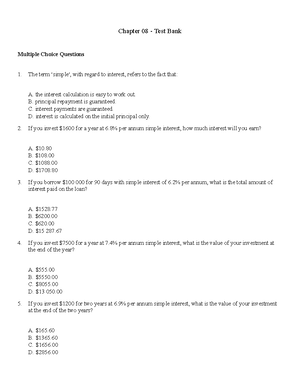 Chapter 09 Test Bank - Chapter 09 - Test Bank Multiple Choice Questions ...