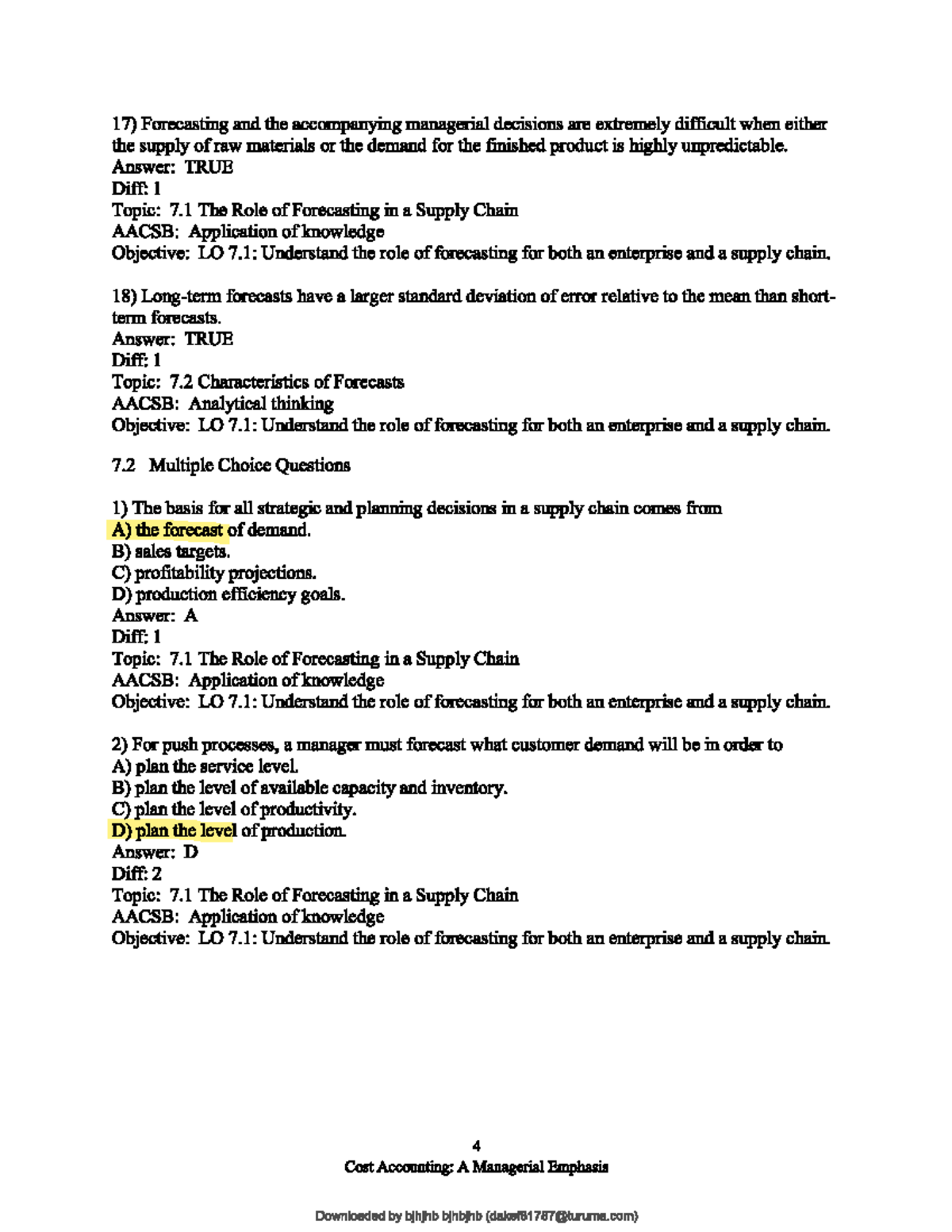 Ch 7 test bank supply chain managementsupply chain management ... Ch 7 test bank supply chain managementsupply chain management ...