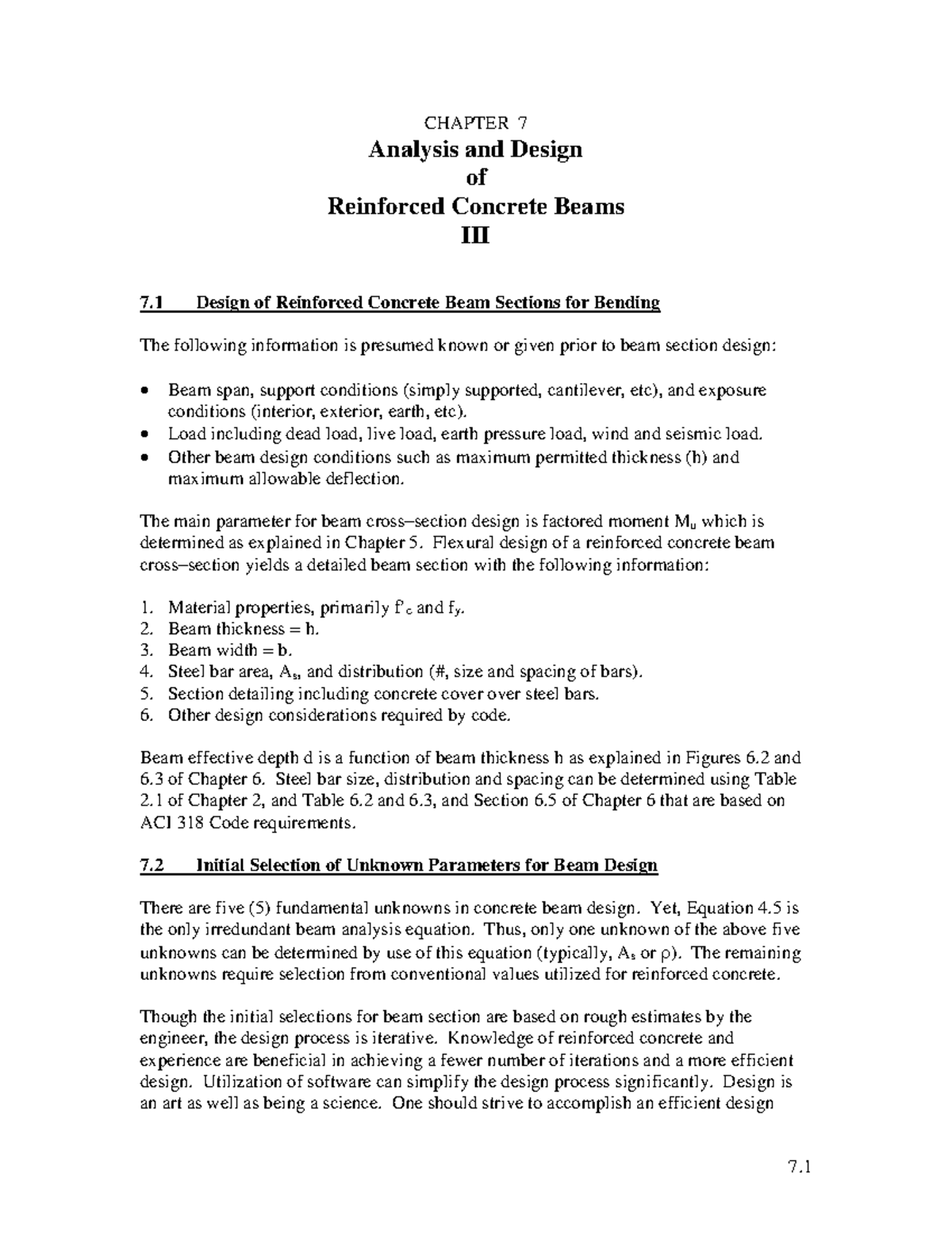 Chapter 7 - Analysis and Design of Reinforced Concrete Beams III ...