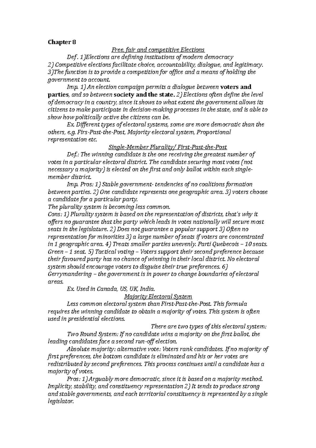Summary Comparative Government and Politics - chapter 8 - Chapter 8 ...