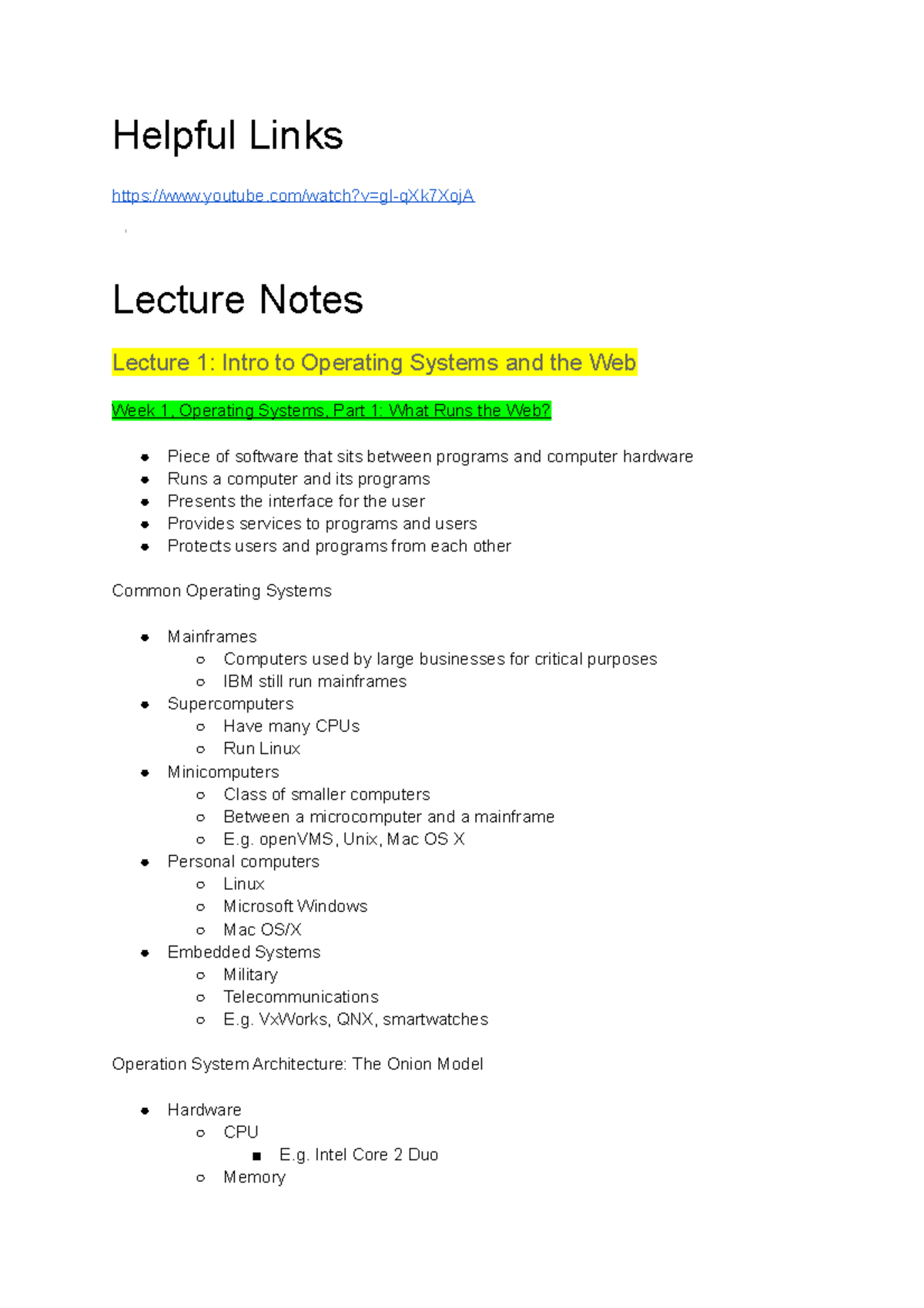 Web Sys Lecture Notes Helpful Links Youtubewatchvgi Qxk7xoja Lecture Notes Lecture 1 Intro