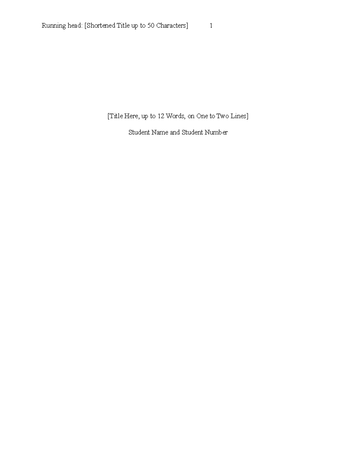 APA Report Template(1) - Running head: [Shortened Title up to 50 ...