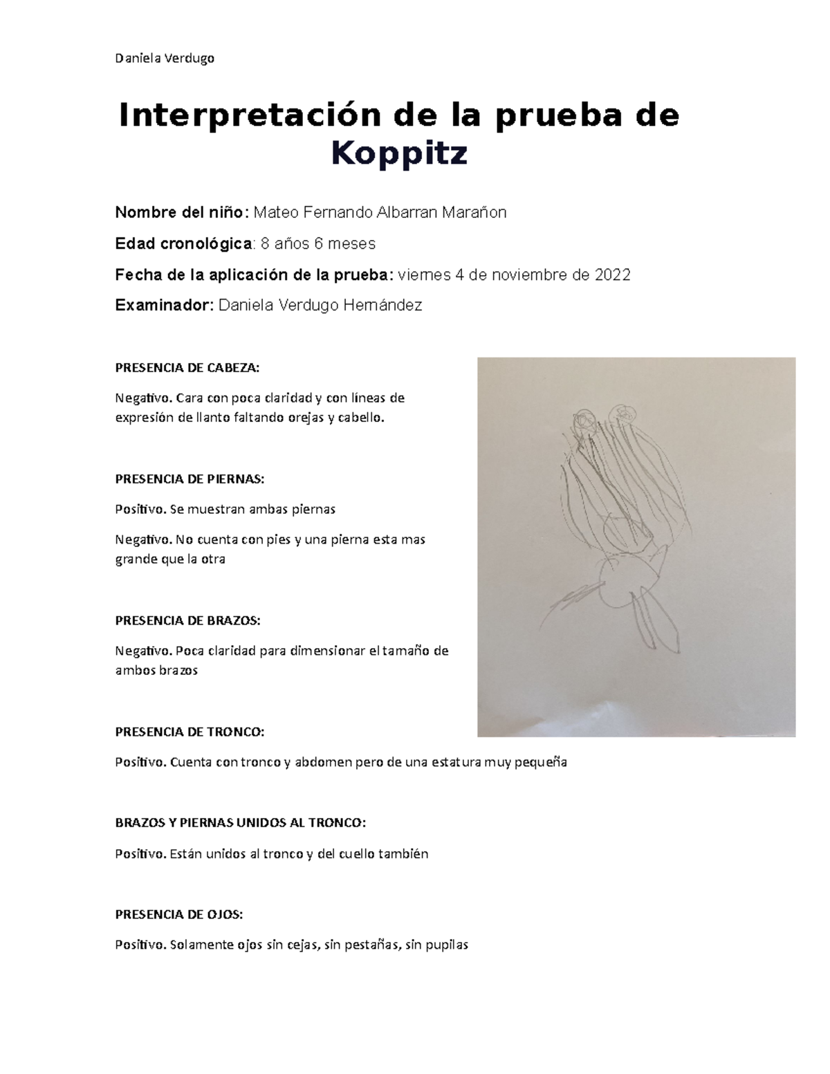 Interpretación de la prueba de Koppitz y Goodenough - Interpretación de ...