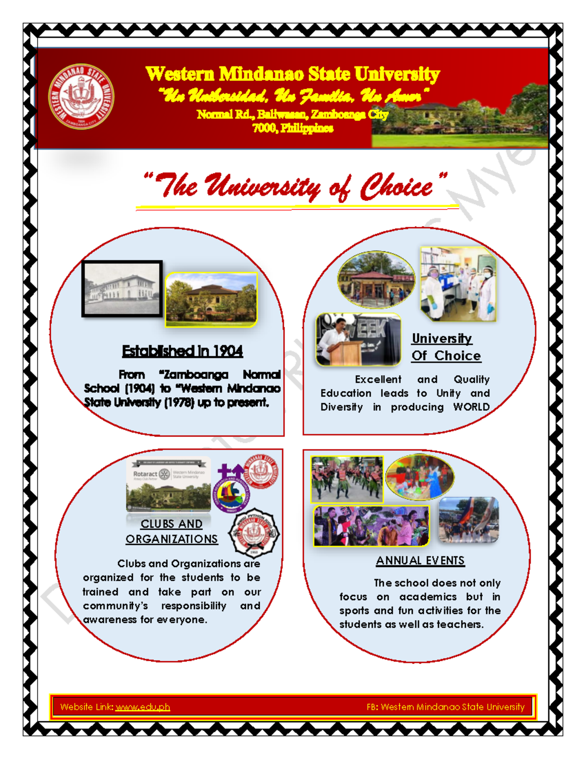 WMSU Infographic - University Of Choice Excellent and Quality Education ...