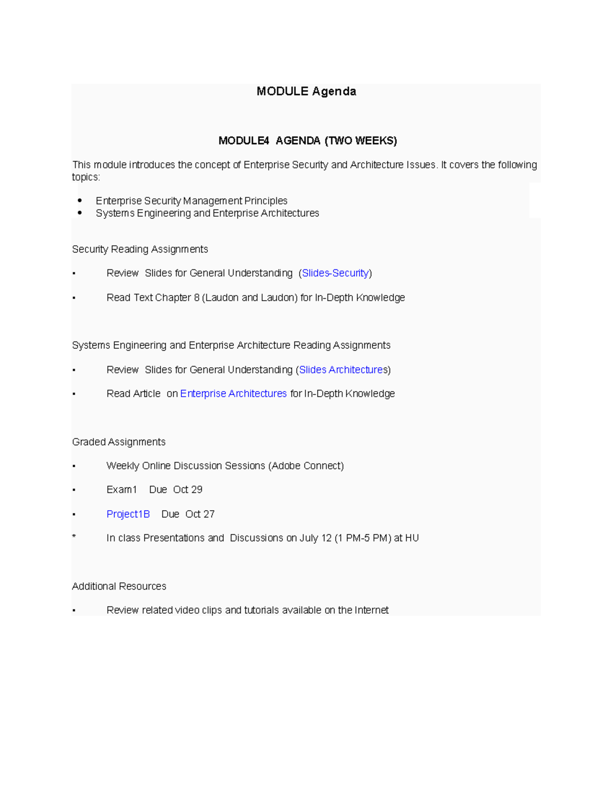 Module 4 Agenda - Information Management (IMCS 050) - MODULE Agenda ...