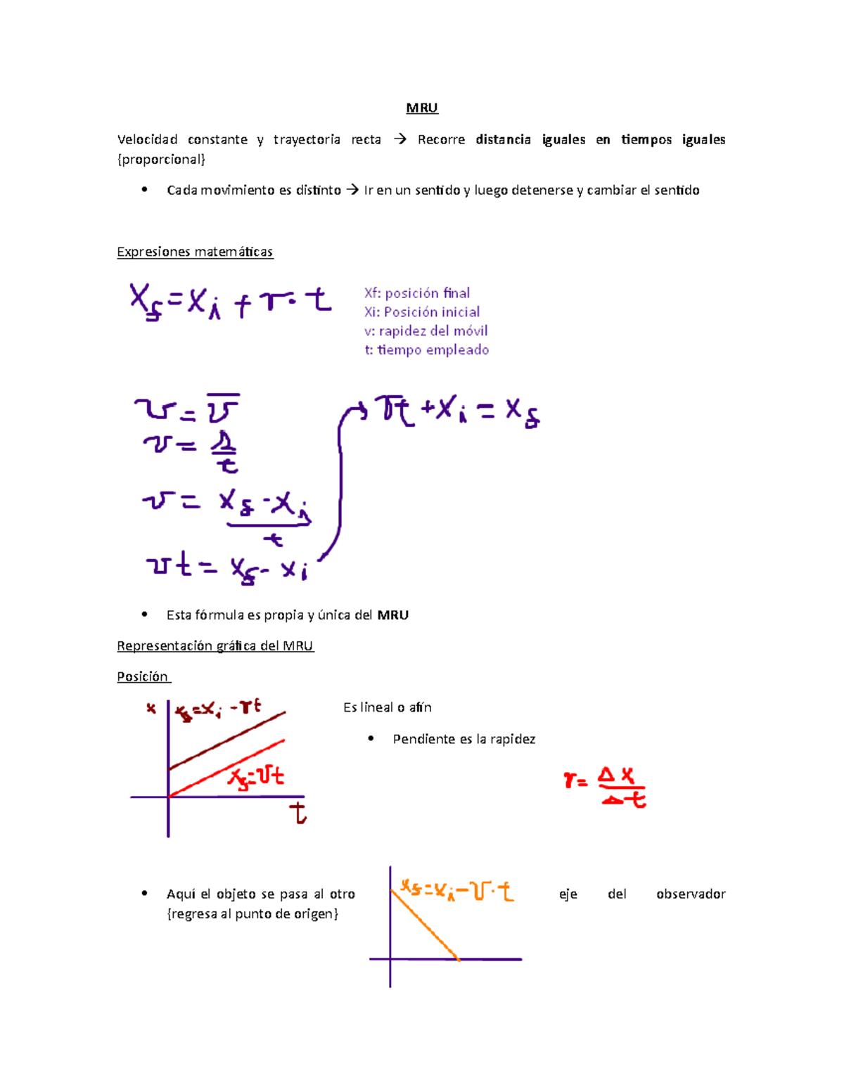 Clase 2 - MRU - Un movimiento rectilíneo uniforme (m.r.u.) es aquel que ...
