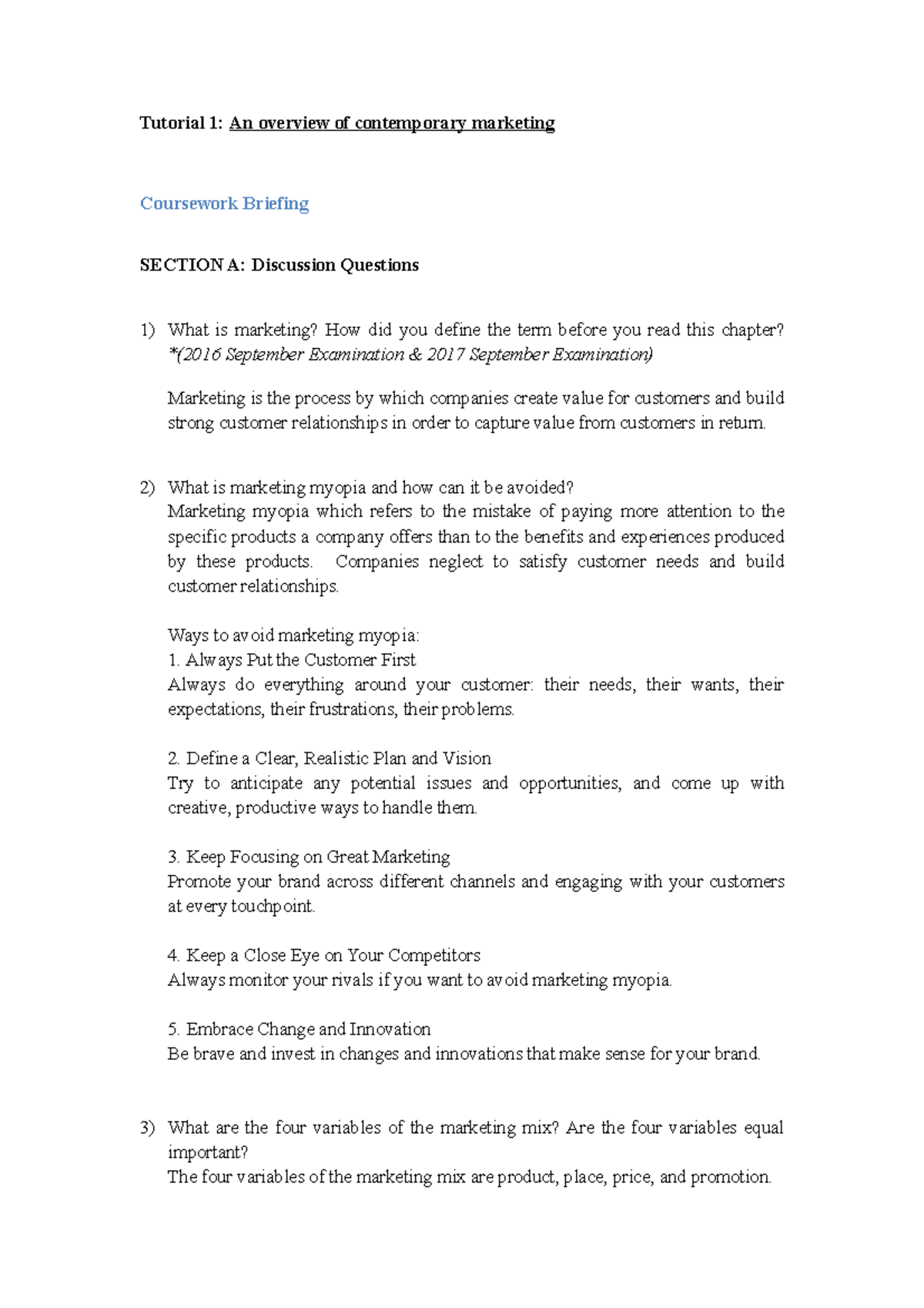 T1 - Tutorial 1 (not model answer) - Tutorial 1: An overview of ...