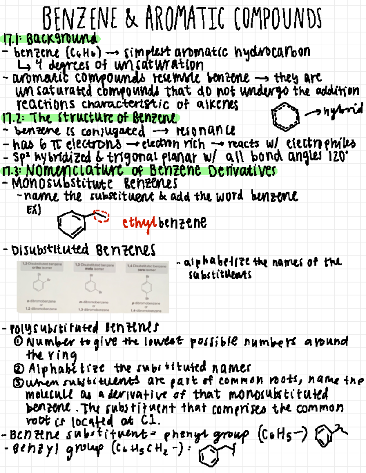 Chapter 17 and 18 - Benzene, Aromatic Compounds, and their Reactions ...