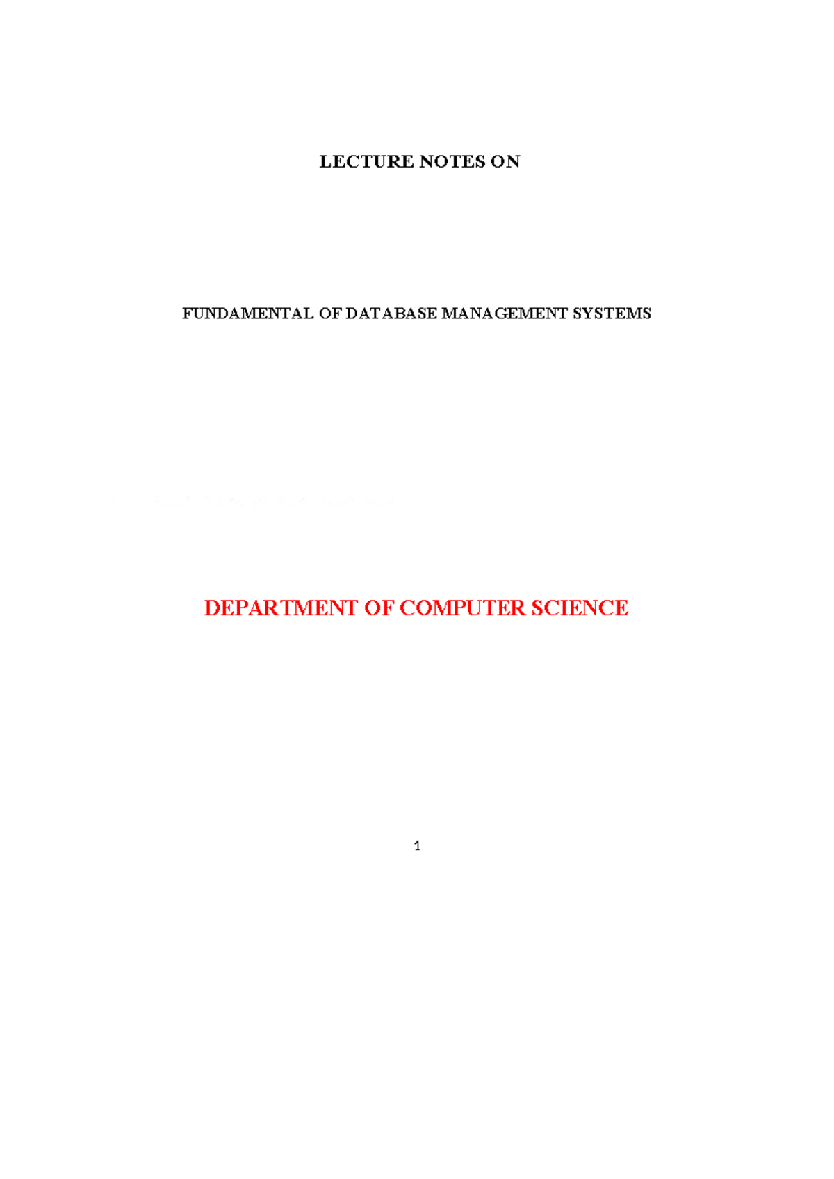 Dbms Lecture Notes 02 09 19 Lecture Notes On Fundamental Of Database Management Systems 9862
