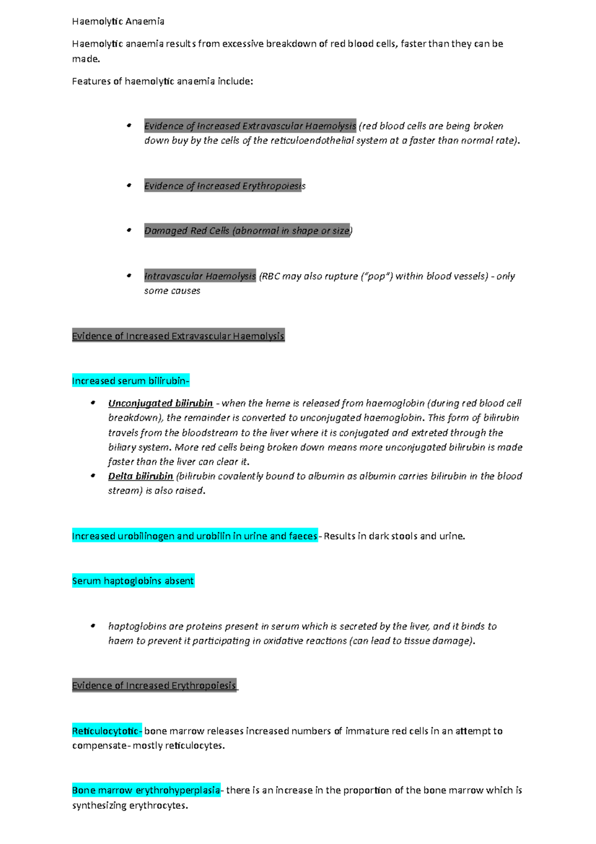 Haemolytic Anaemia - Lecture notes 8 - Haemolytic AnaemiaHaemolytic ...
