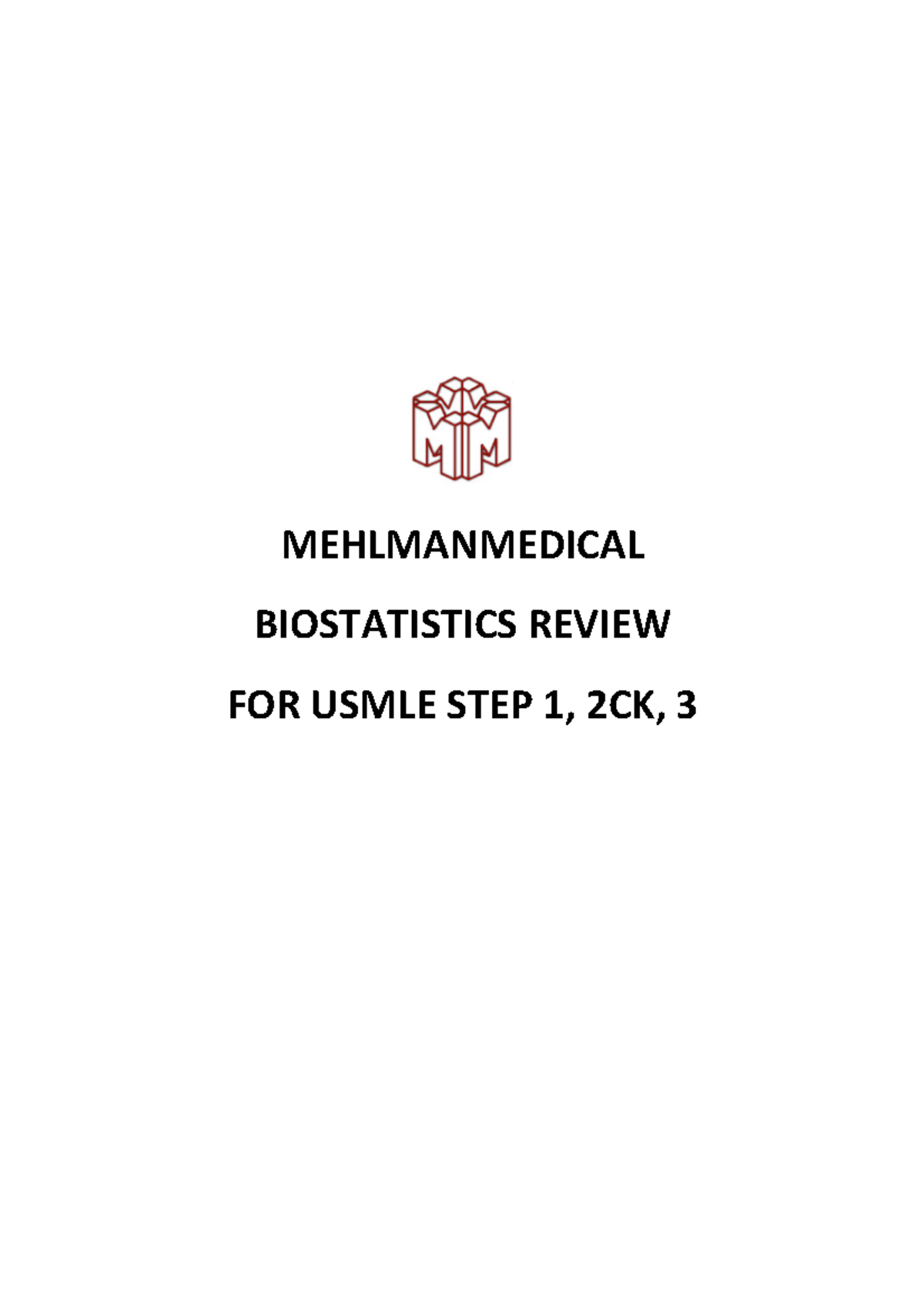 apuntes de step 1 usmle mehlman step 1 - MEHLMANMEDICAL BIOSTATISTICS ...