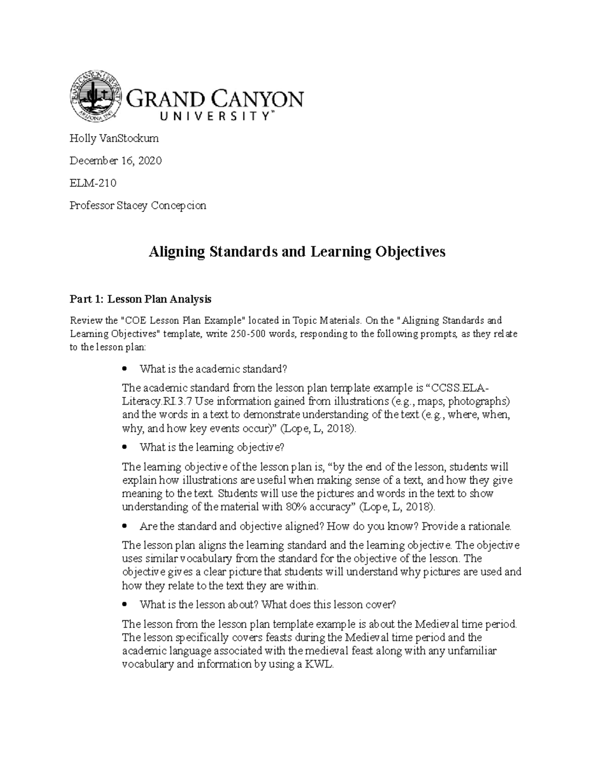 ELM-210-D-T2-Aligning Standards and Learning Objectives Holly V - Holly ...