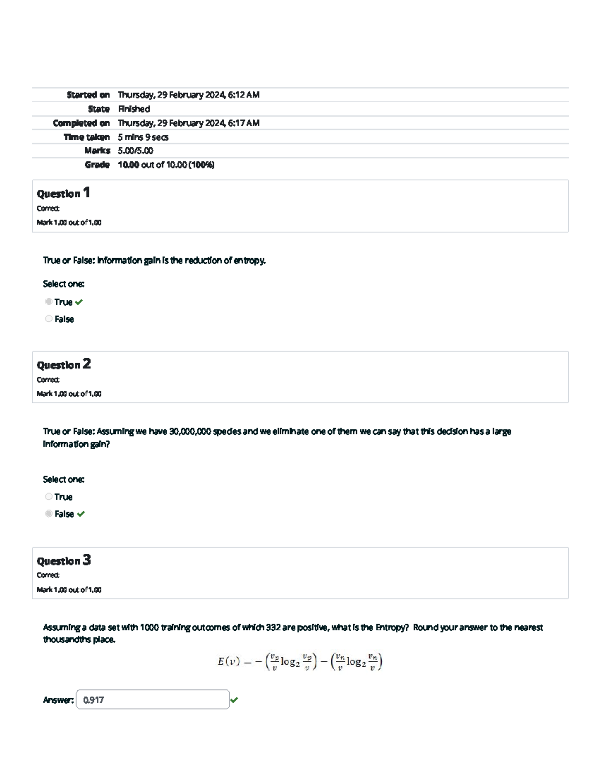Self-Quiz Unit 5 - Self graded unit 5 - Started on Thursday, 29 ...