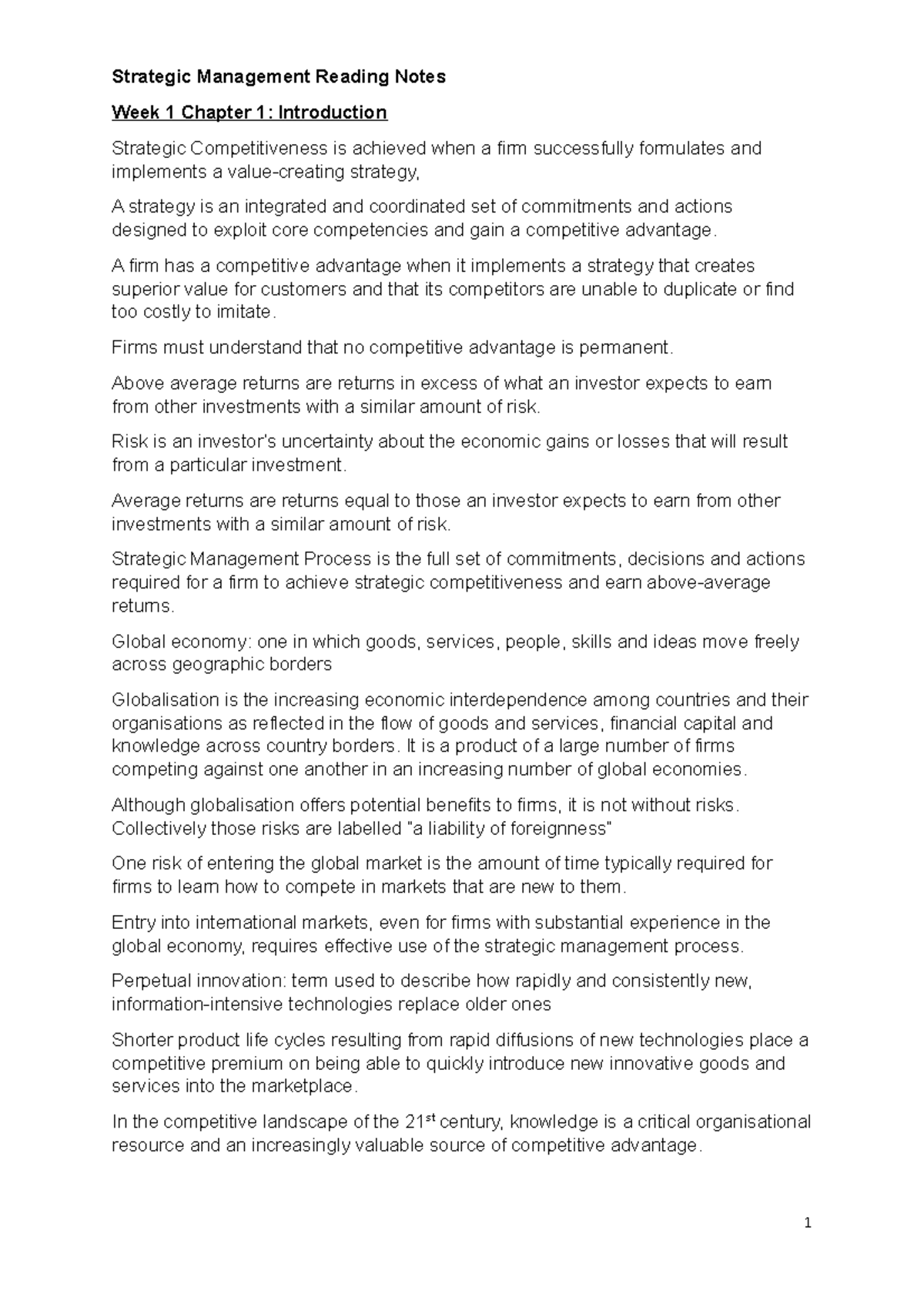 Exam 2 May, questions and answers - Strategic Management Reading Notes ...