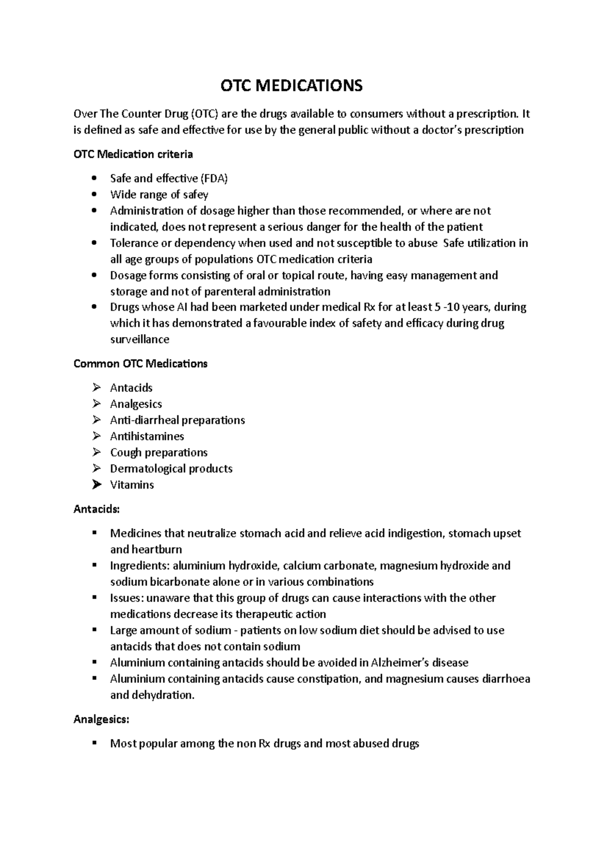 OTC Medications - OTC MEDICATIONS Over The Counter Drug (OTC) are the ...