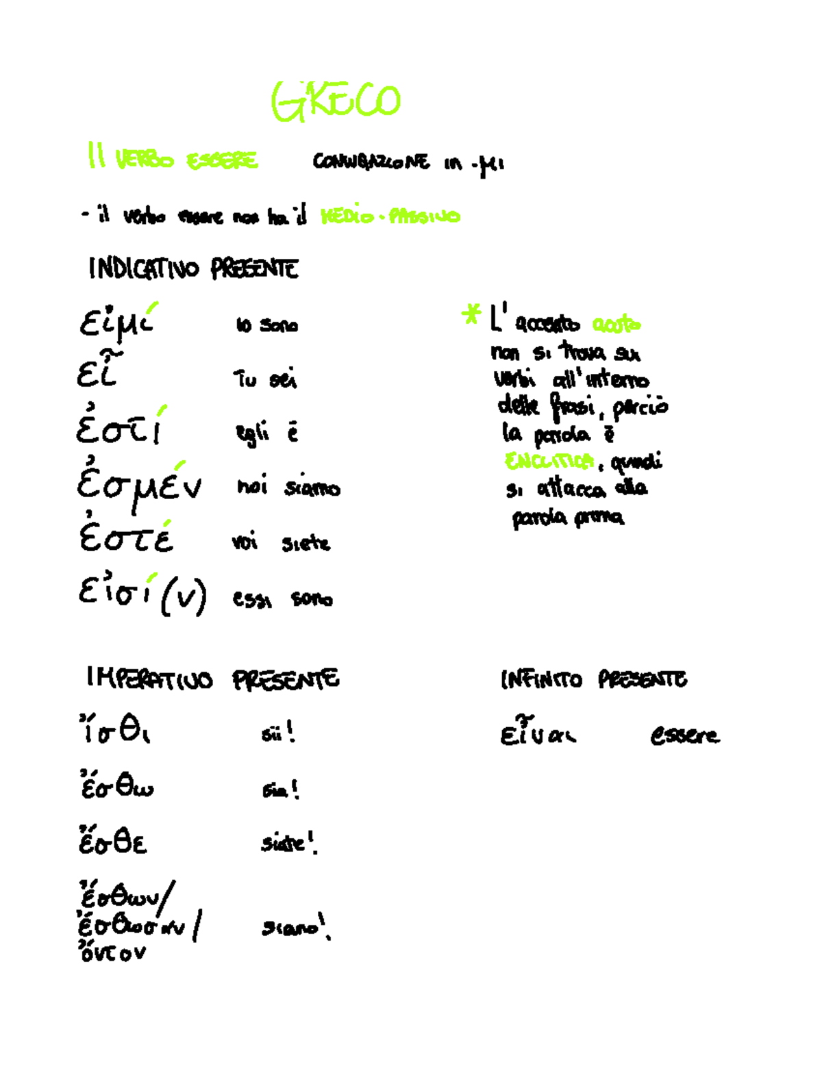 Greco - xxxxxxxxxxxxxx - ####### GRECO IL VERBO ESSERE CONIUGAZIONE in ...