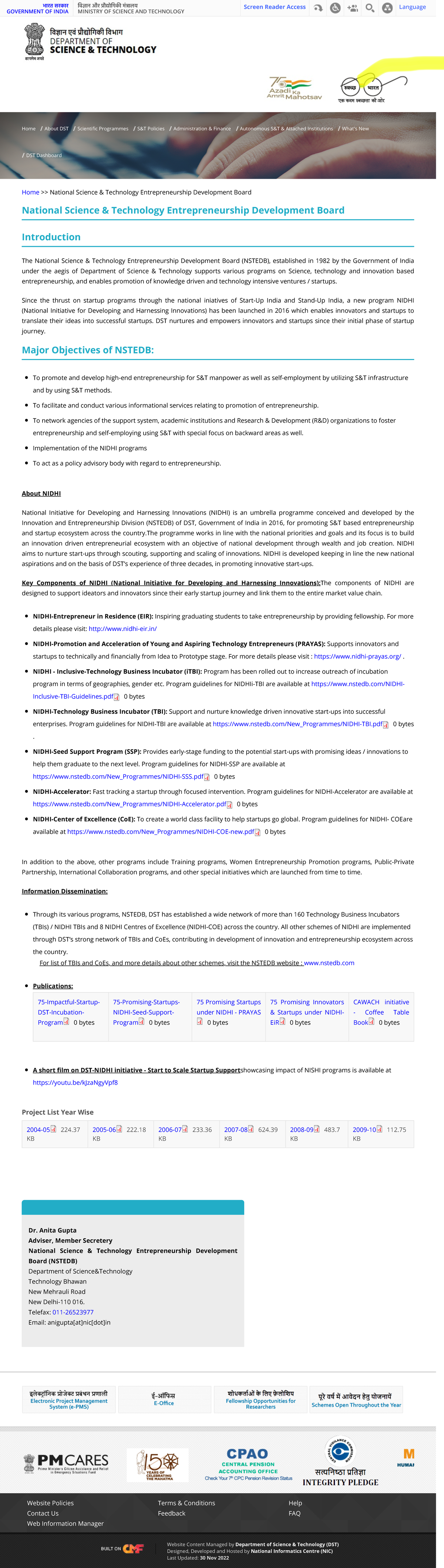 National Science & Technology Entrepreneurship Development Board ...