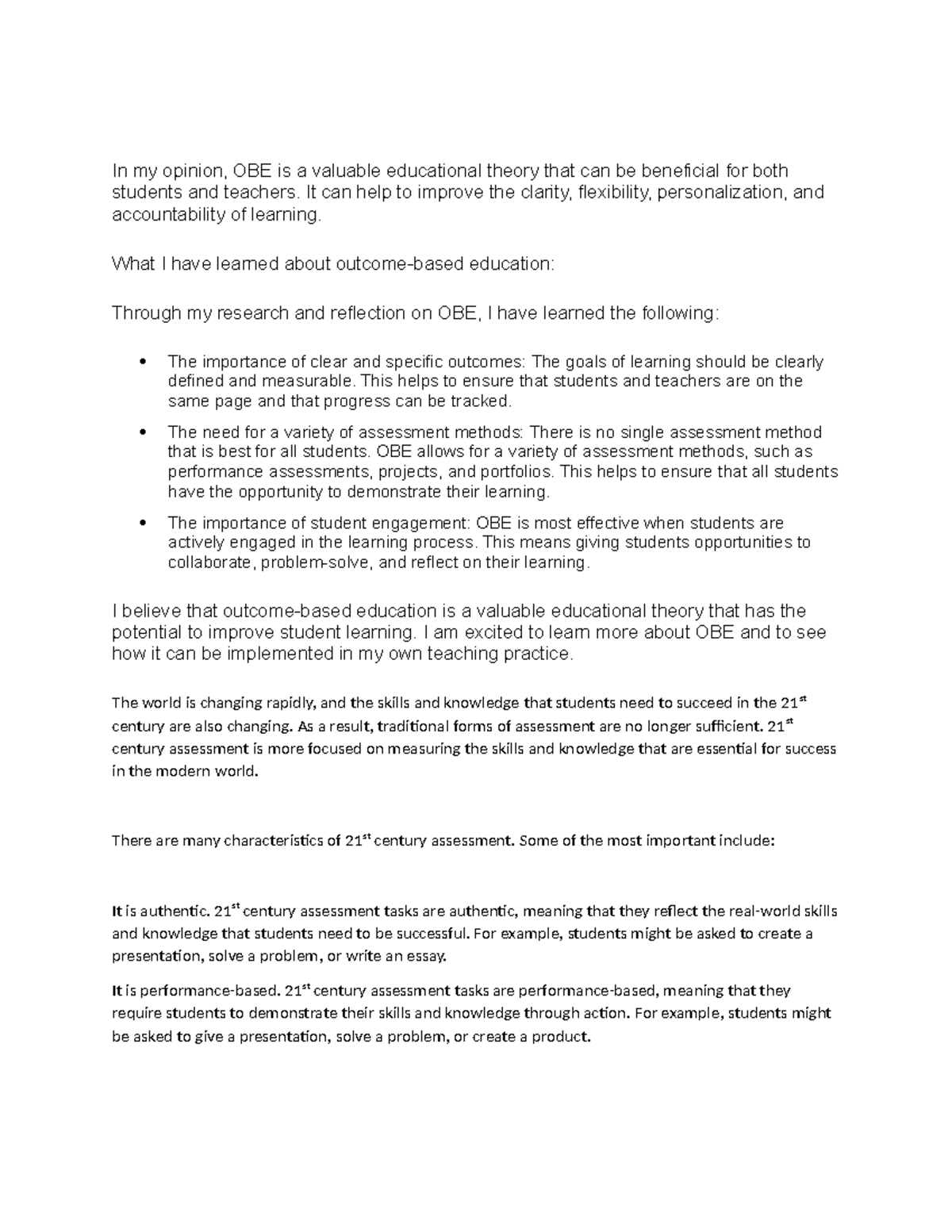 123 - Buij - In my opinion, OBE is a valuable educational theory that ...