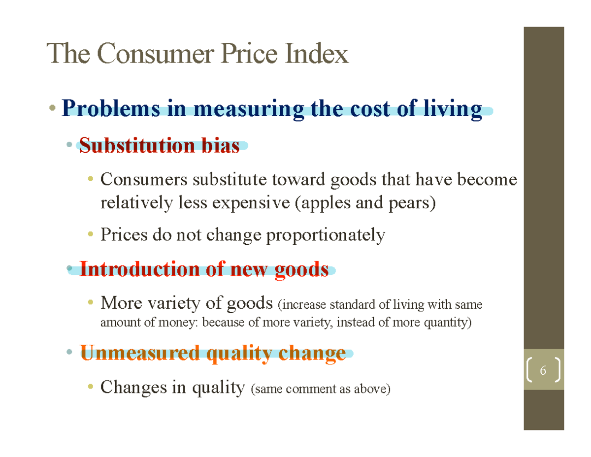 Econ 0110 lecture notes - The Consumer Price Index Problems in ...