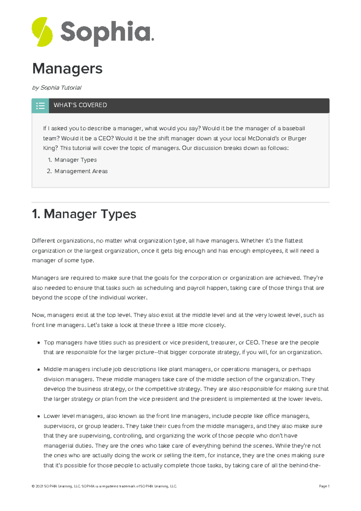 Managers-4 - Challenge 2 Unit 3 - Managers by Sophia Tutorial ú If I ...
