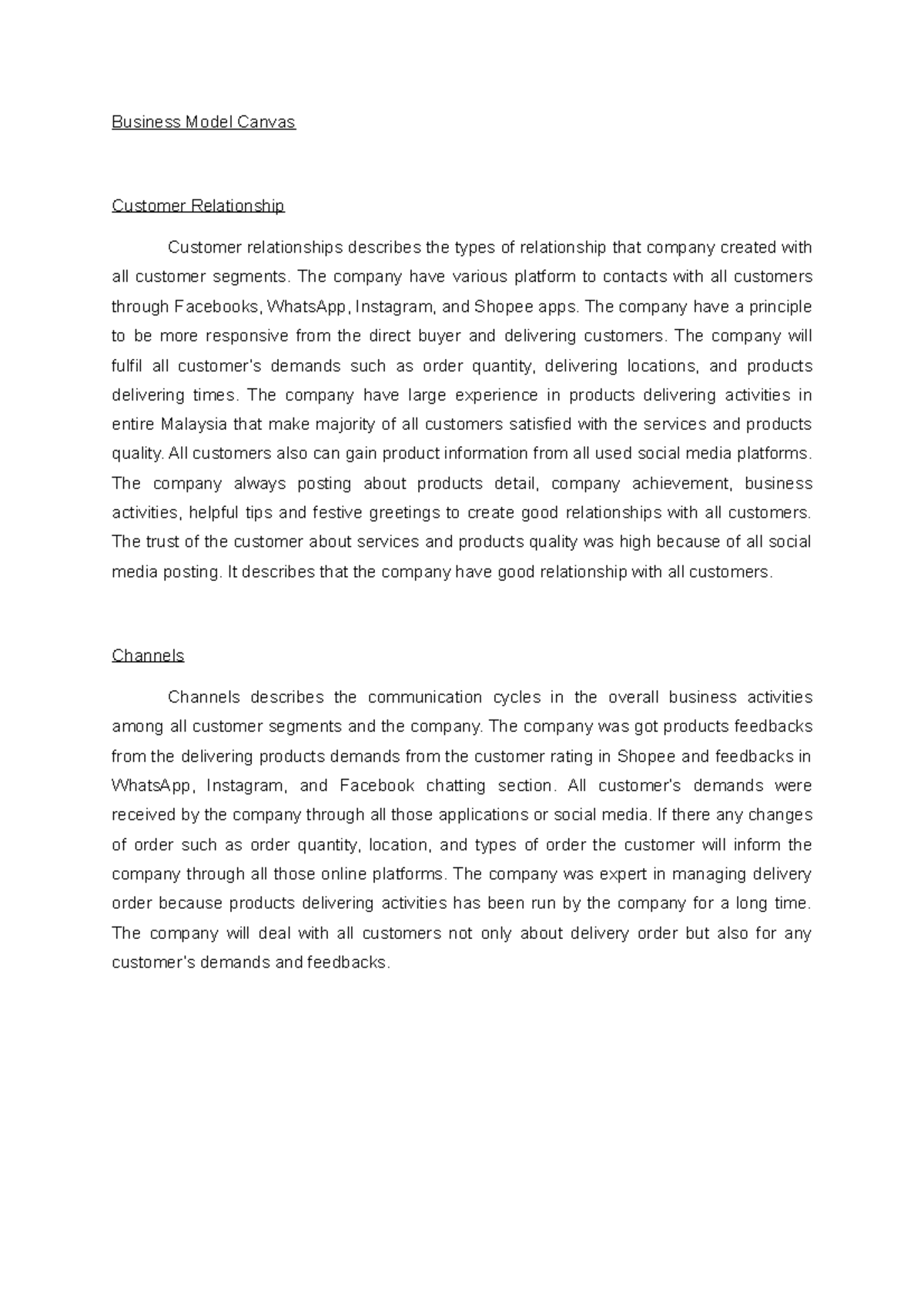 Business Model Canvas - Business Model Canvas Customer Relationship ...
