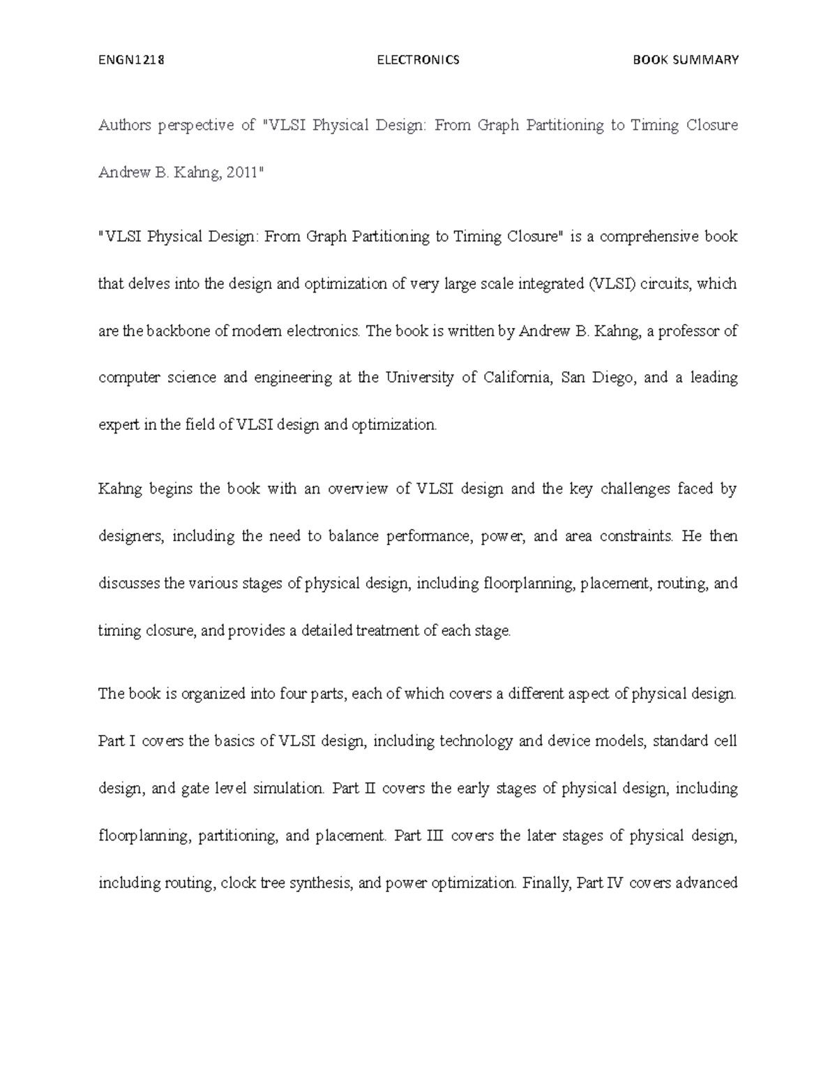 Authors Perspective Of Vlsi Physical Design From Graph Partitioning To Timing Closure Engn1218
