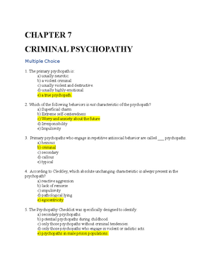 [Solved] Robert Hares research studies have found that criminal ...