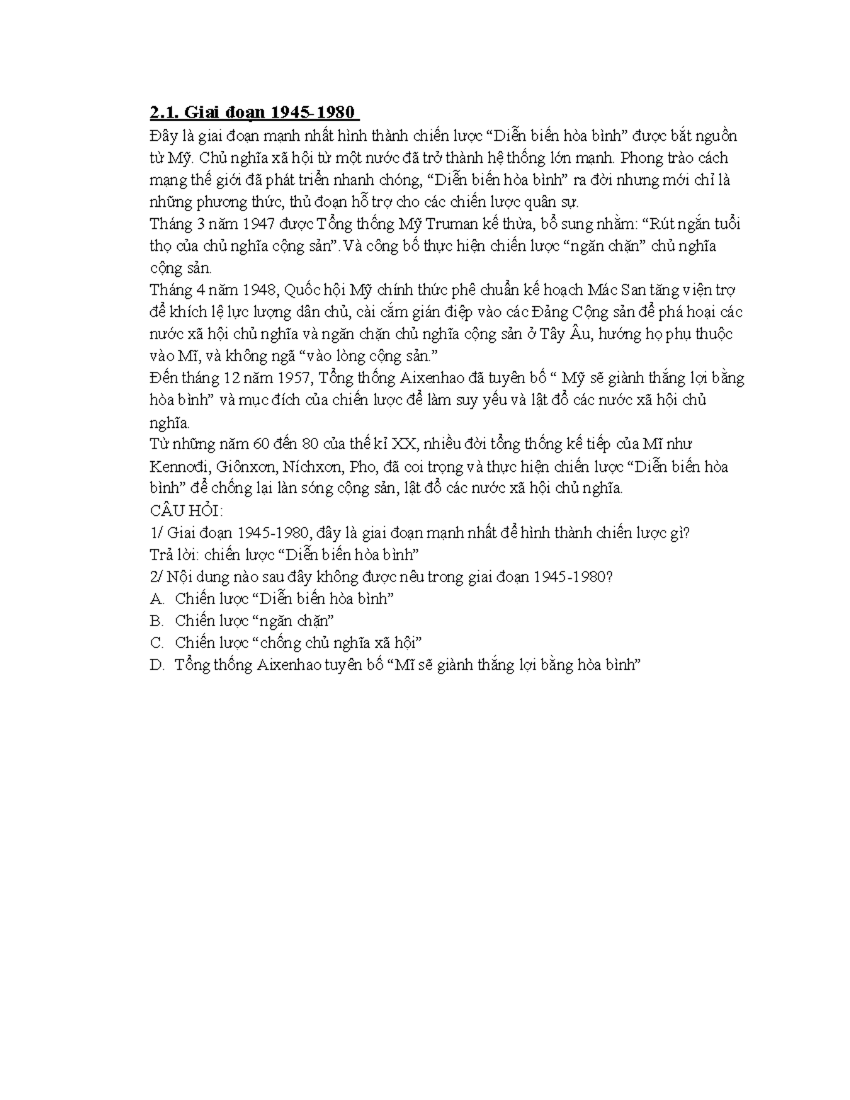 Giai đoạn 1945-1980 - phương pháp luận - 2. Giai đoạn 1945- Đây là giai ...