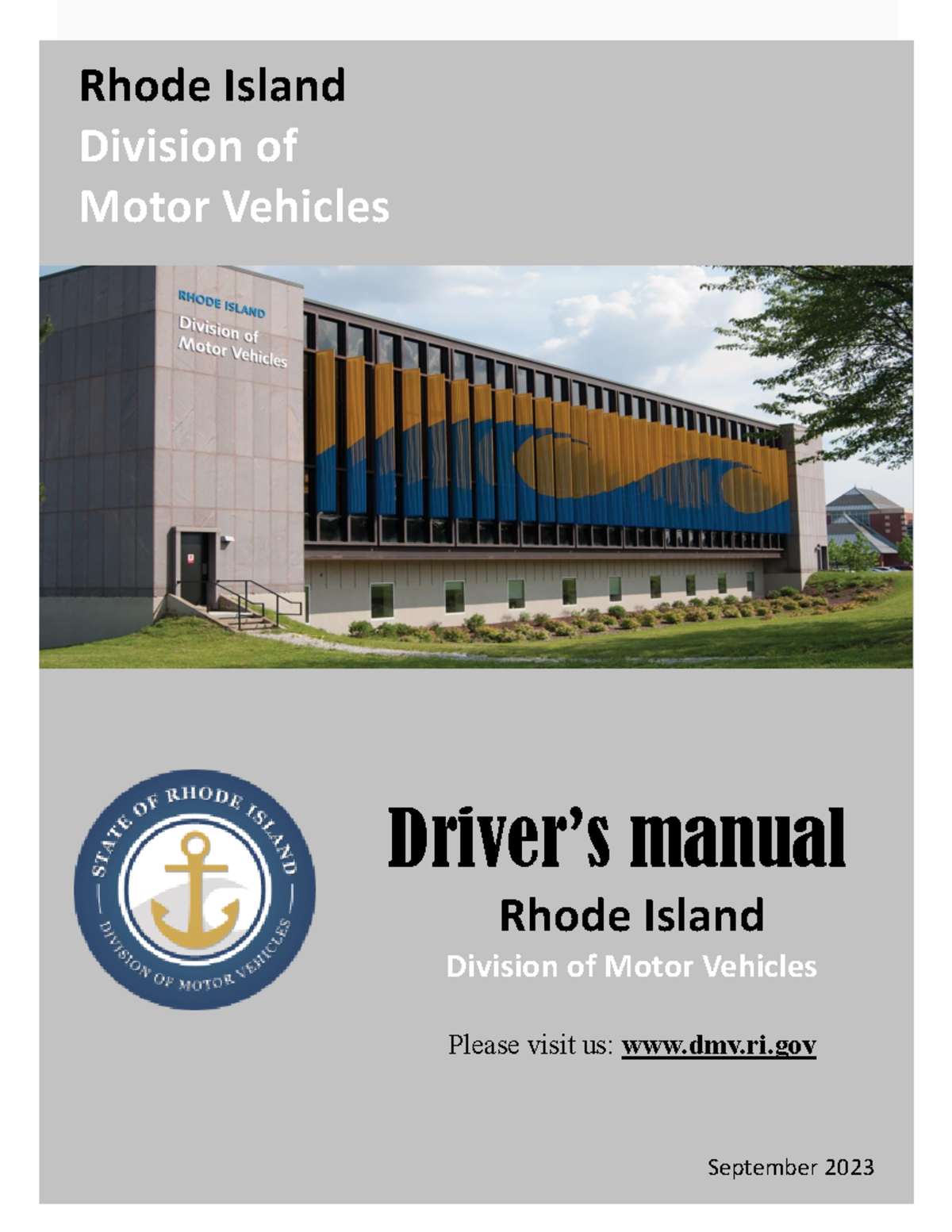 R.I. Drivers Manual September 2023 - Driver’s manual Rhode Island ...