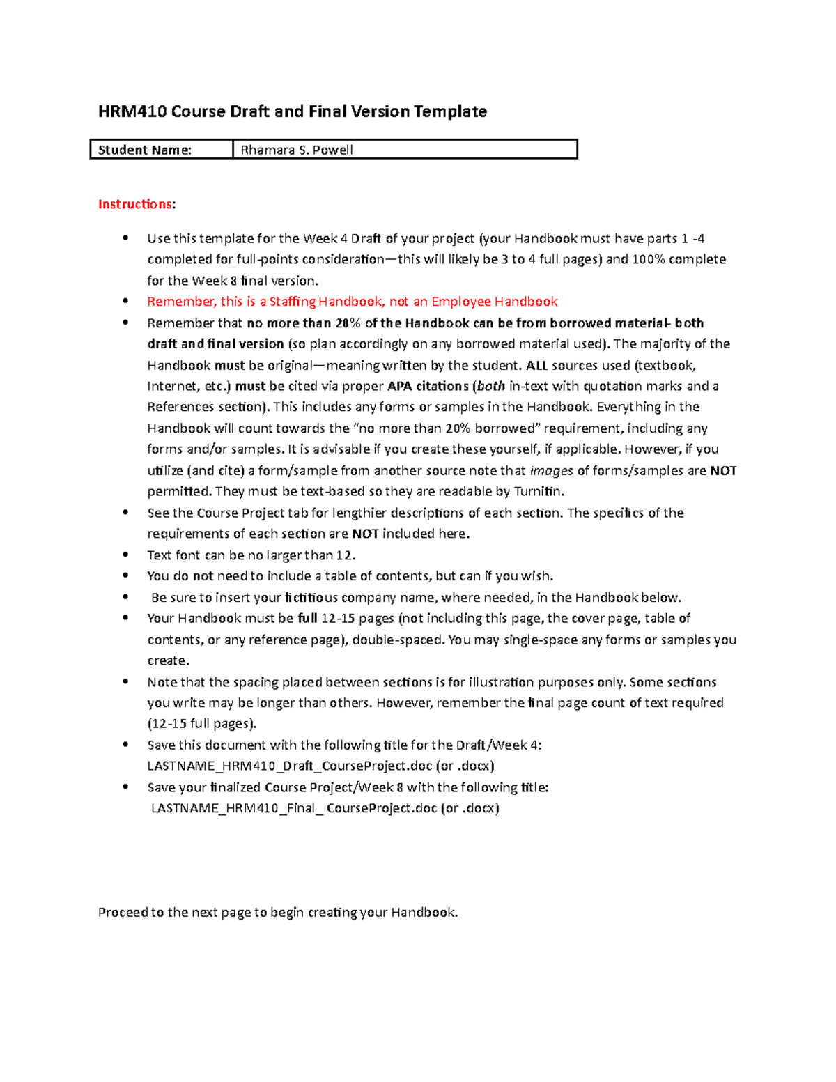 Powell HRM410 Final Course Project.doc - HRM410 Course Draft and Final ...