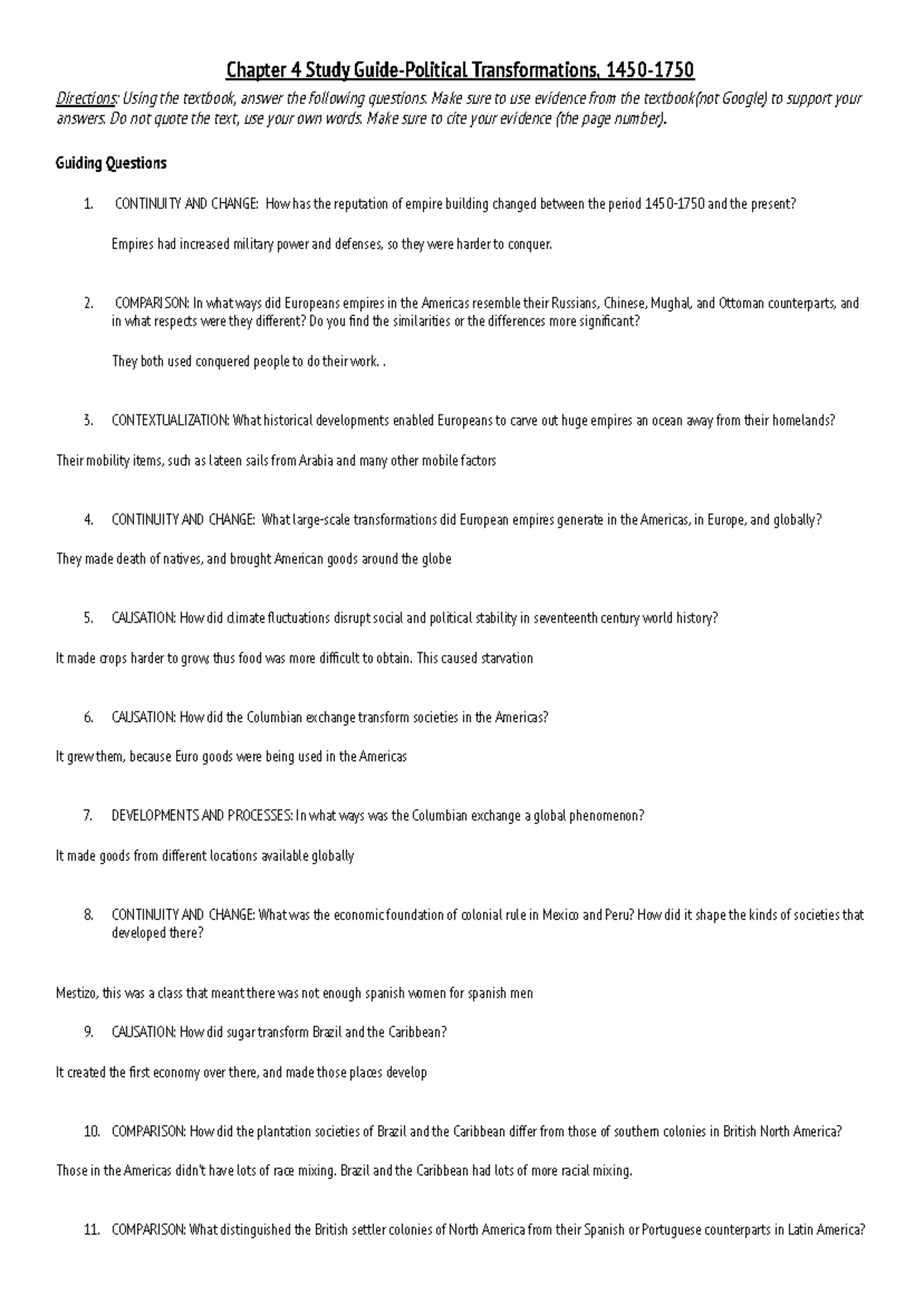 Copy of Elliott Thomas Strayer Ways of the World Study Guide Ch. 4 ...