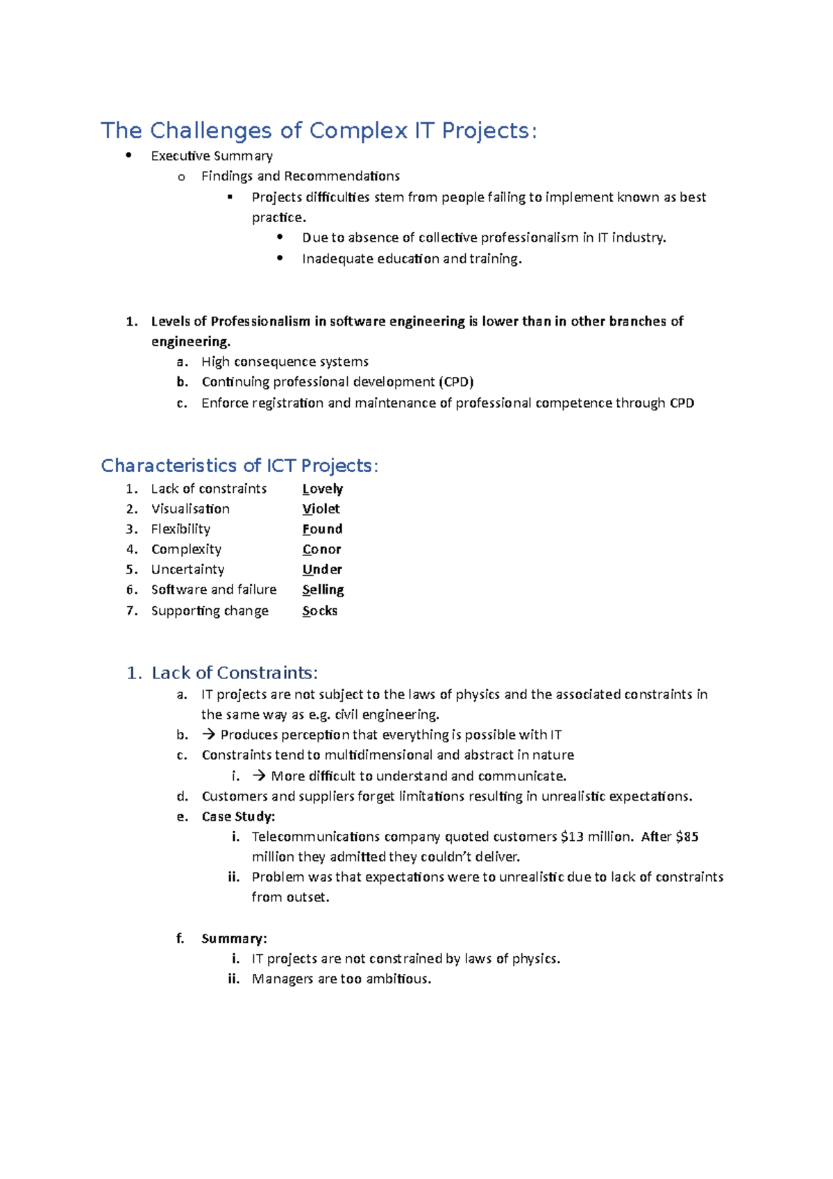 The Challenges of Complex IT Projects Notes - The Challenges of Complex ...