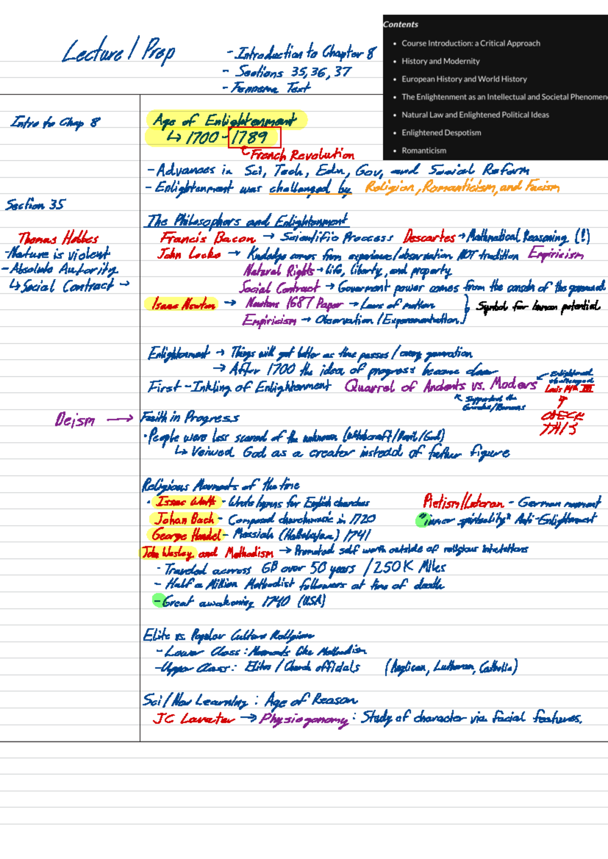 Lecture Prep Textbook Notes - Lecture Prep - Introduction to Chapter 8 ...