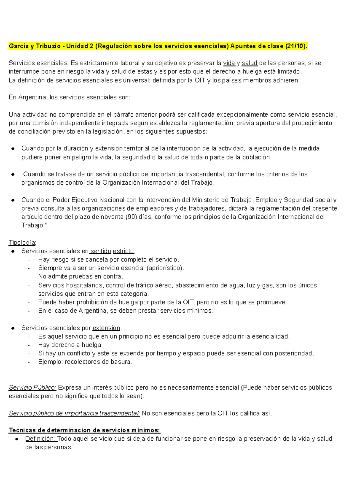 Rt segundo parcial - Garcia y Tribuzio - Unidad 2 (Regulación sobre los ...