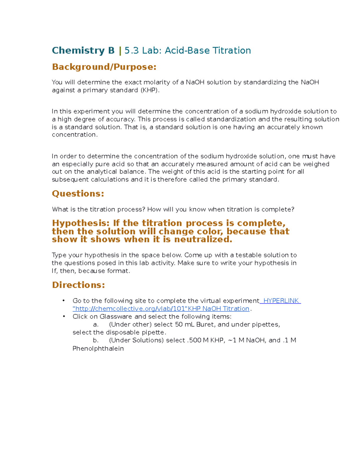 Chemistry B 5.3 Lab Acid-Base Titration.rev- Ahsan Bari - Chemistry B ...