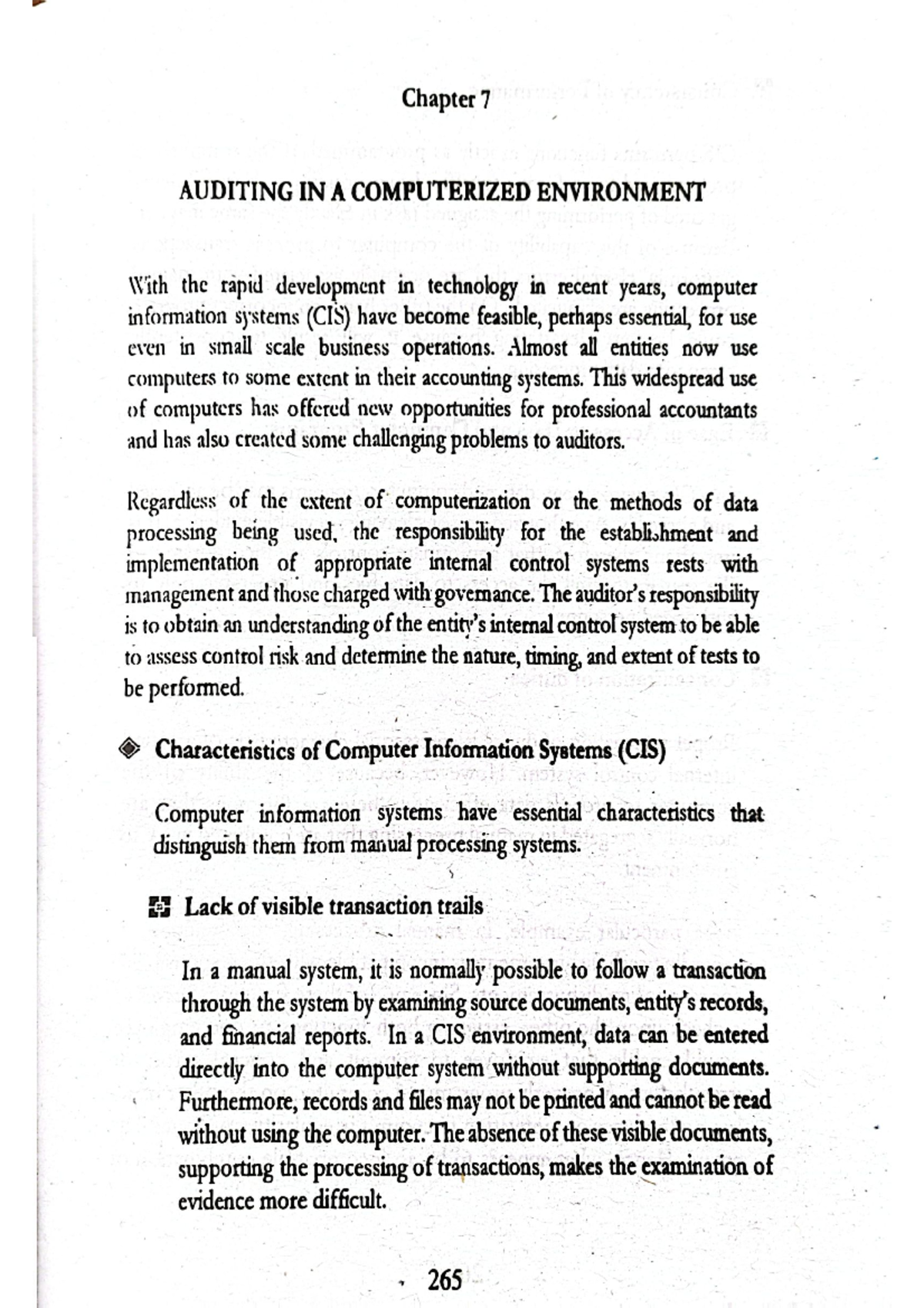 AT-Chapter-7 - bbdueusjjs - Chapter 7 AUDITING IN A COMPUTERIZED ENVIRONMENT With the rapid ...