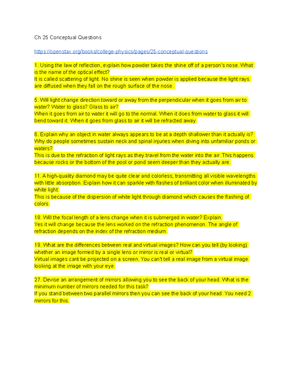 Ch 25 Conceptual Questions - Ch 25 Conceptual Questions - Studocu