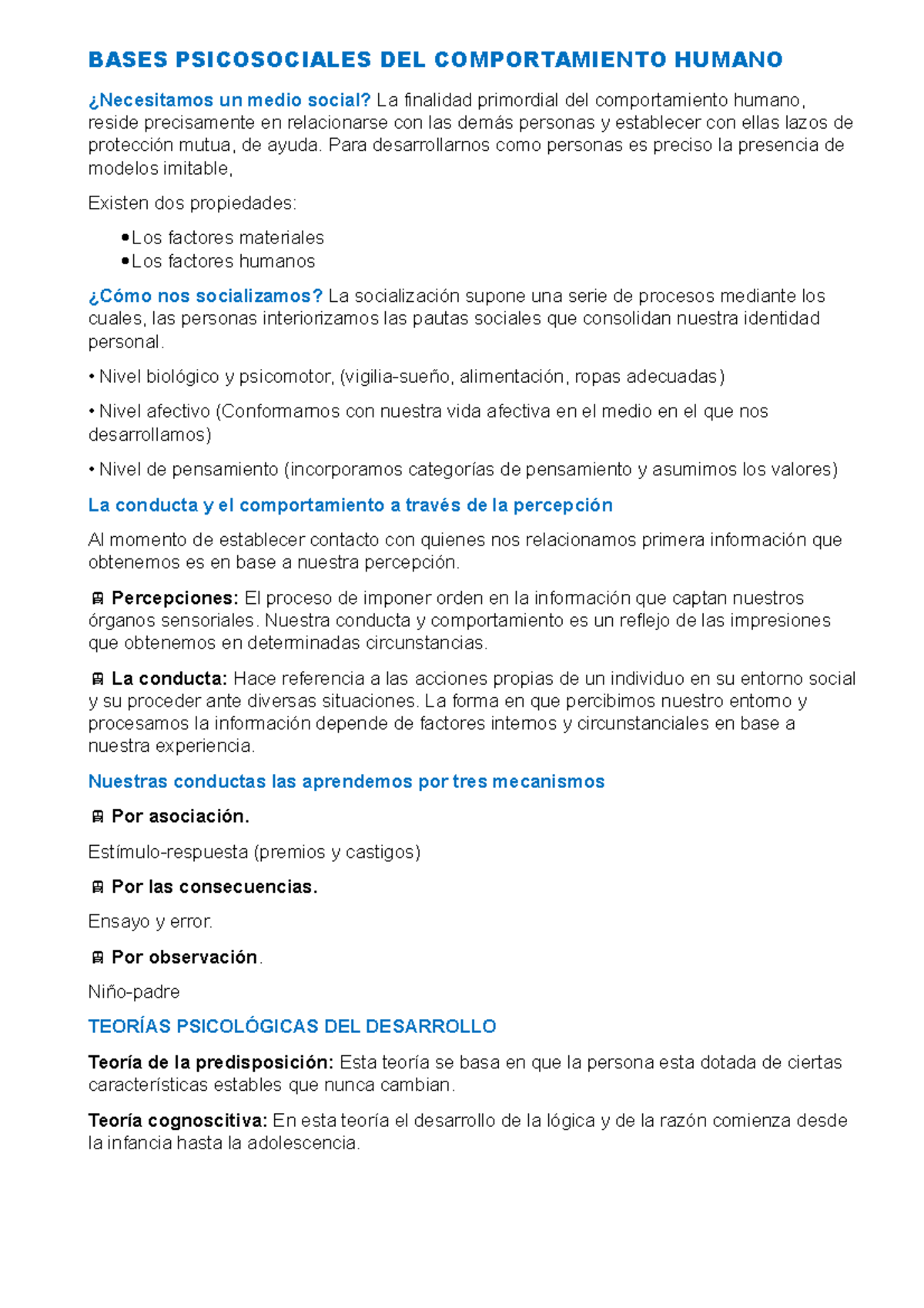 Bases Psicosociales DEL Comportamiento Humano - BASES PSICOSOCIALES DEL COMPORTAMIENTO HUMANO ...