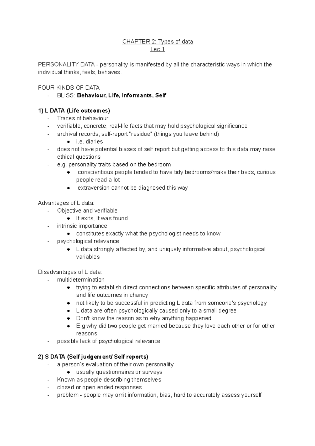 Lec 1 Types of data - notes - CHAPTER 2: Types of data Lec 1 ...