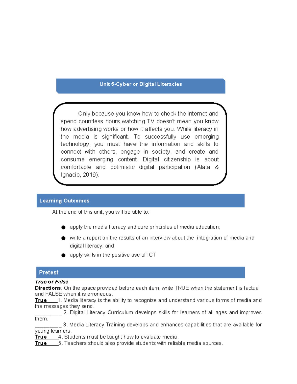 PED 13 Unit 5-6 - ####### At the end of this unit, you will be able to ...